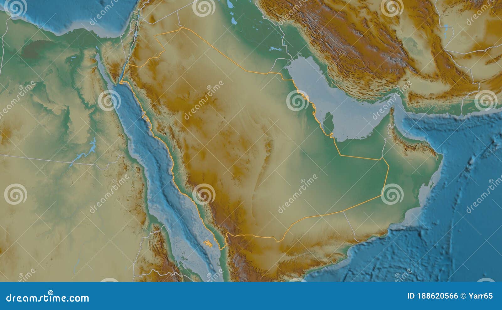 Saudi Arabia - Overview. Relief Stock Illustration - Illustration of ...