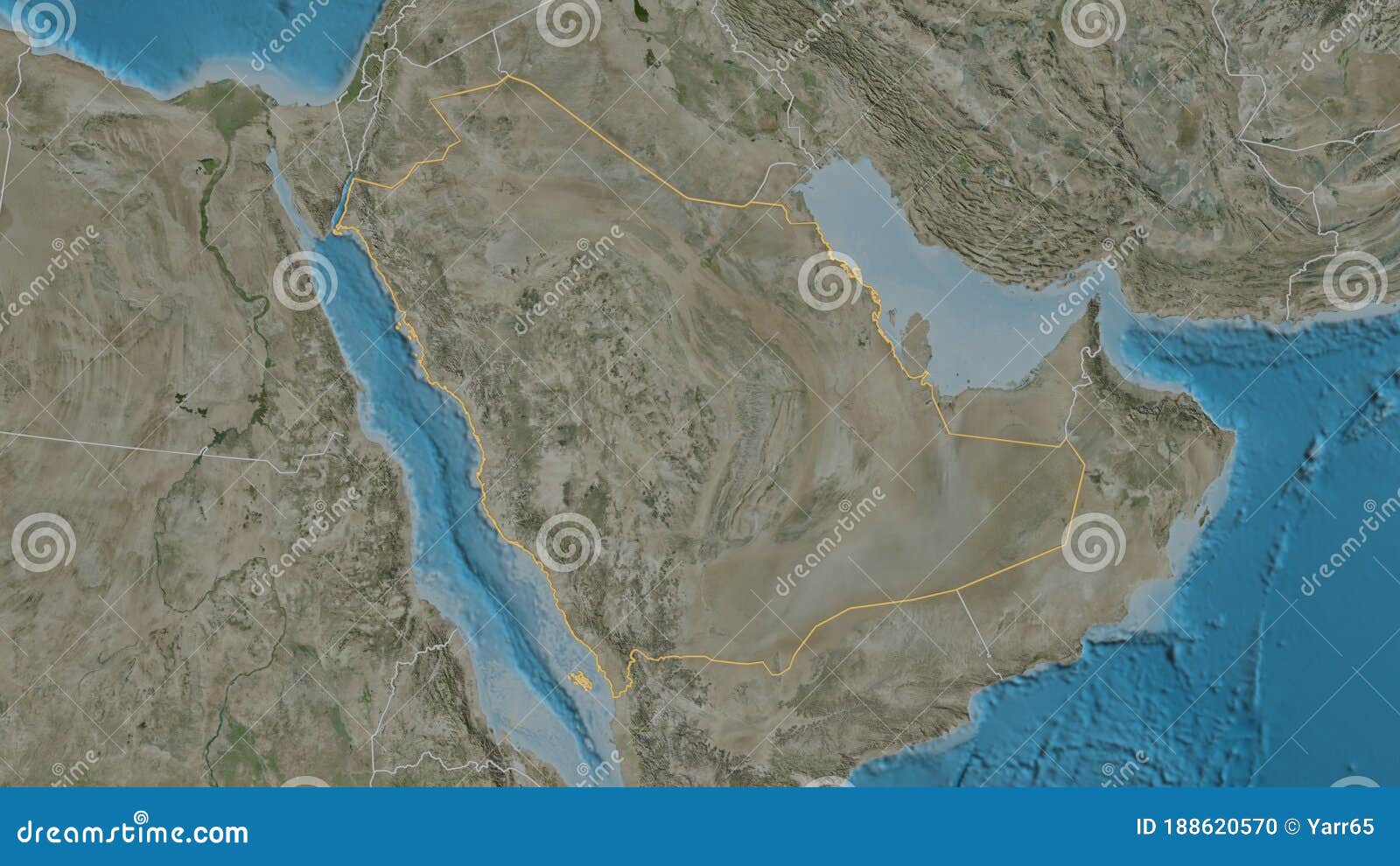 Saudi Arabia - Overview. Satellite Stock Illustration - Illustration of ...