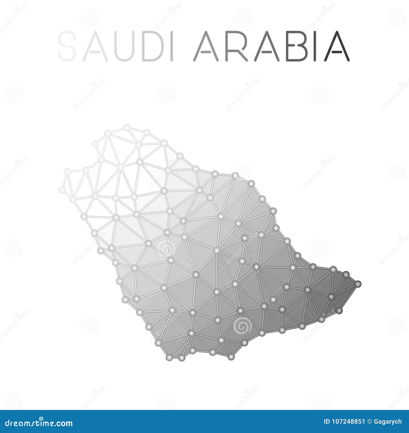 Saudi Arabia Polygonal Vector Map. Stock Vector - Illustration of ...