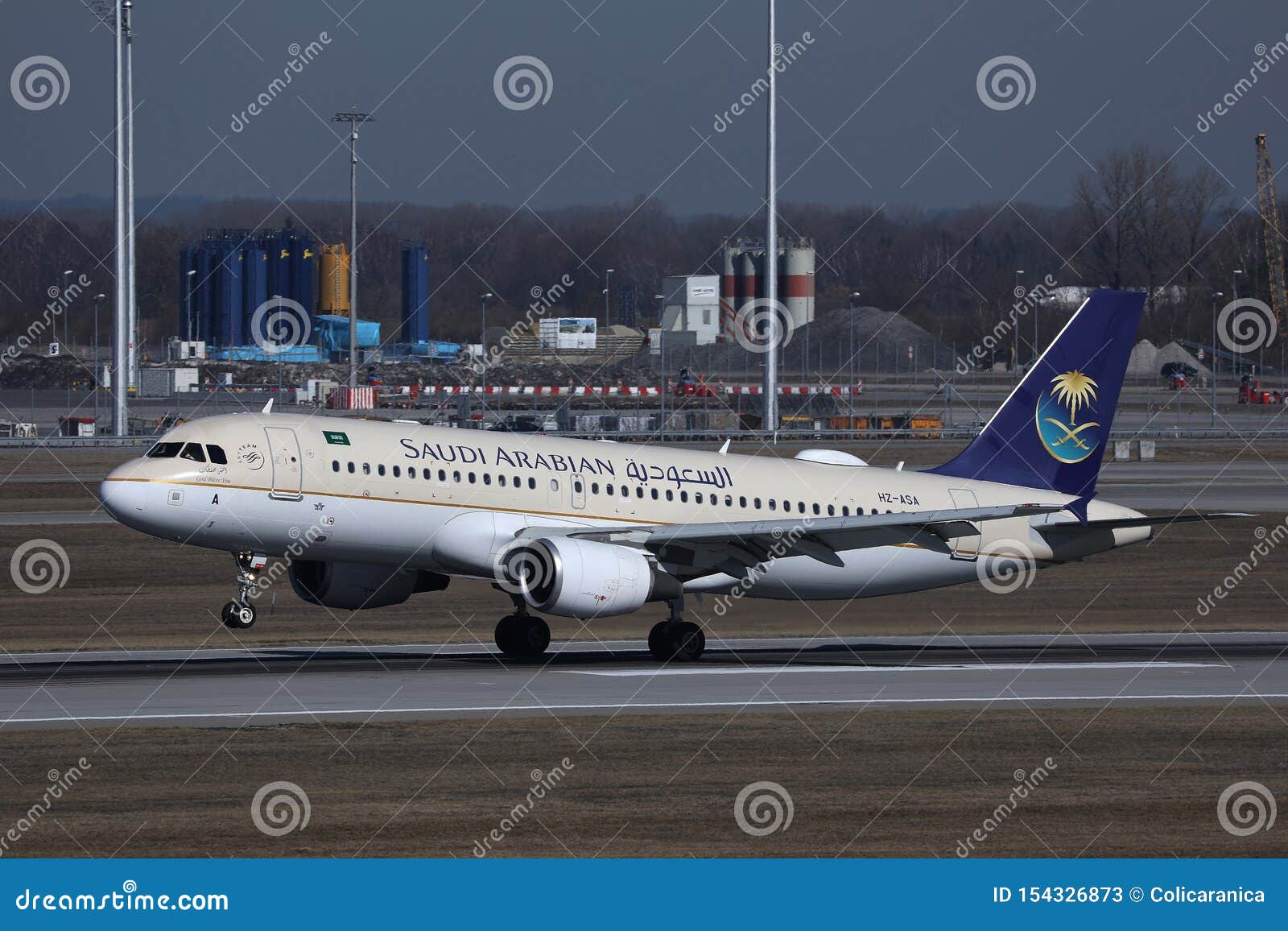 Saudi Arabian Airlines Plane Editorial Stock Photo - Image of flying ...