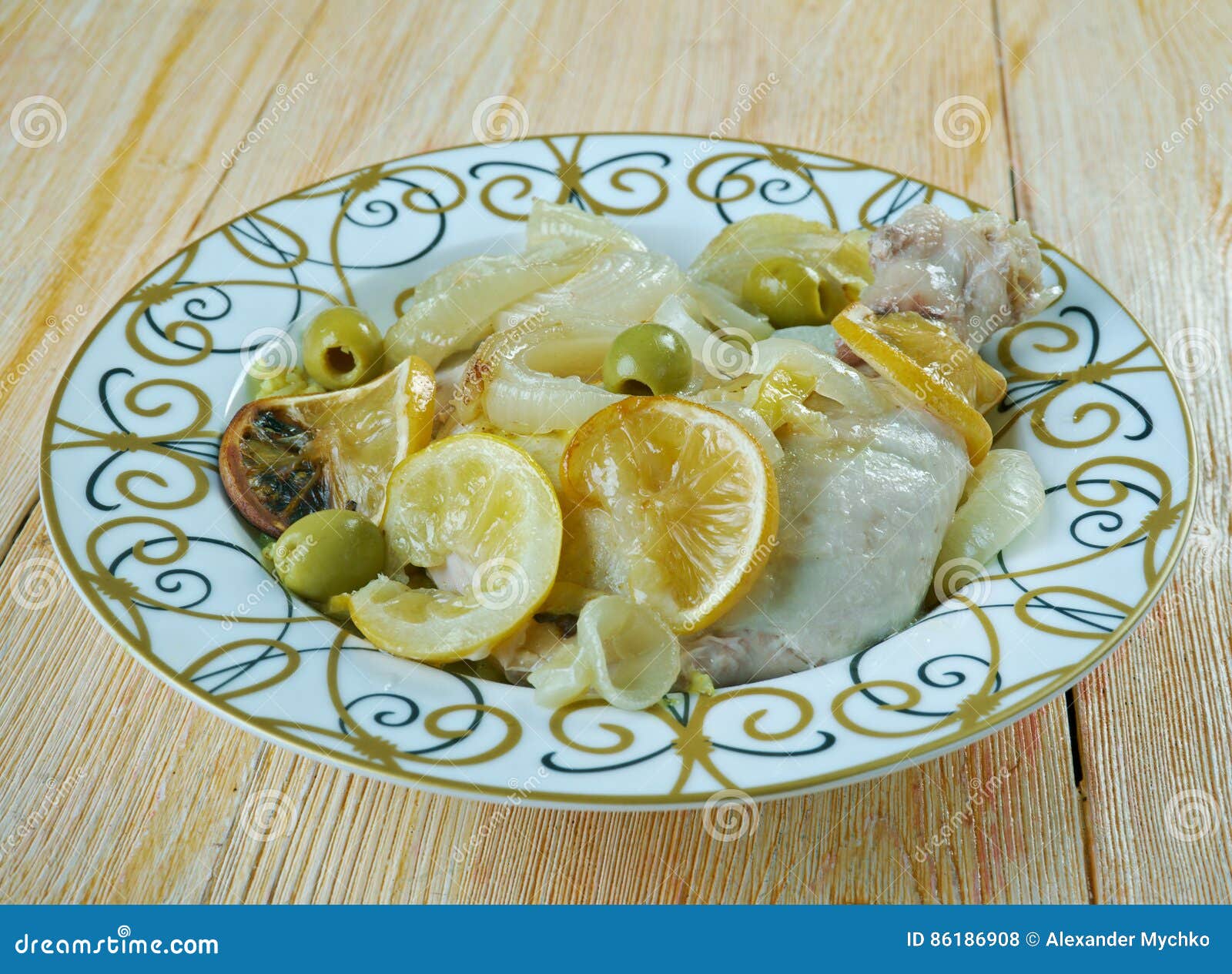 Saudi Arabian Lemon Chicken Stock Photo - Image of onion, vegetable ...