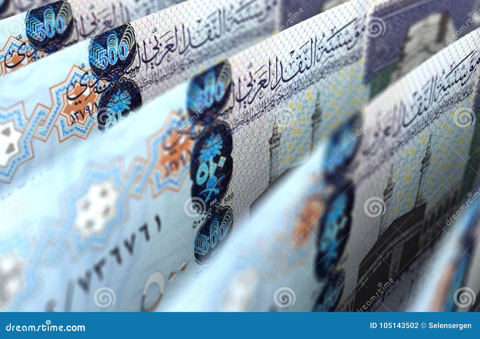 Saudi Arabian Riyals Closeup Stock Illustration - Illustration of ...