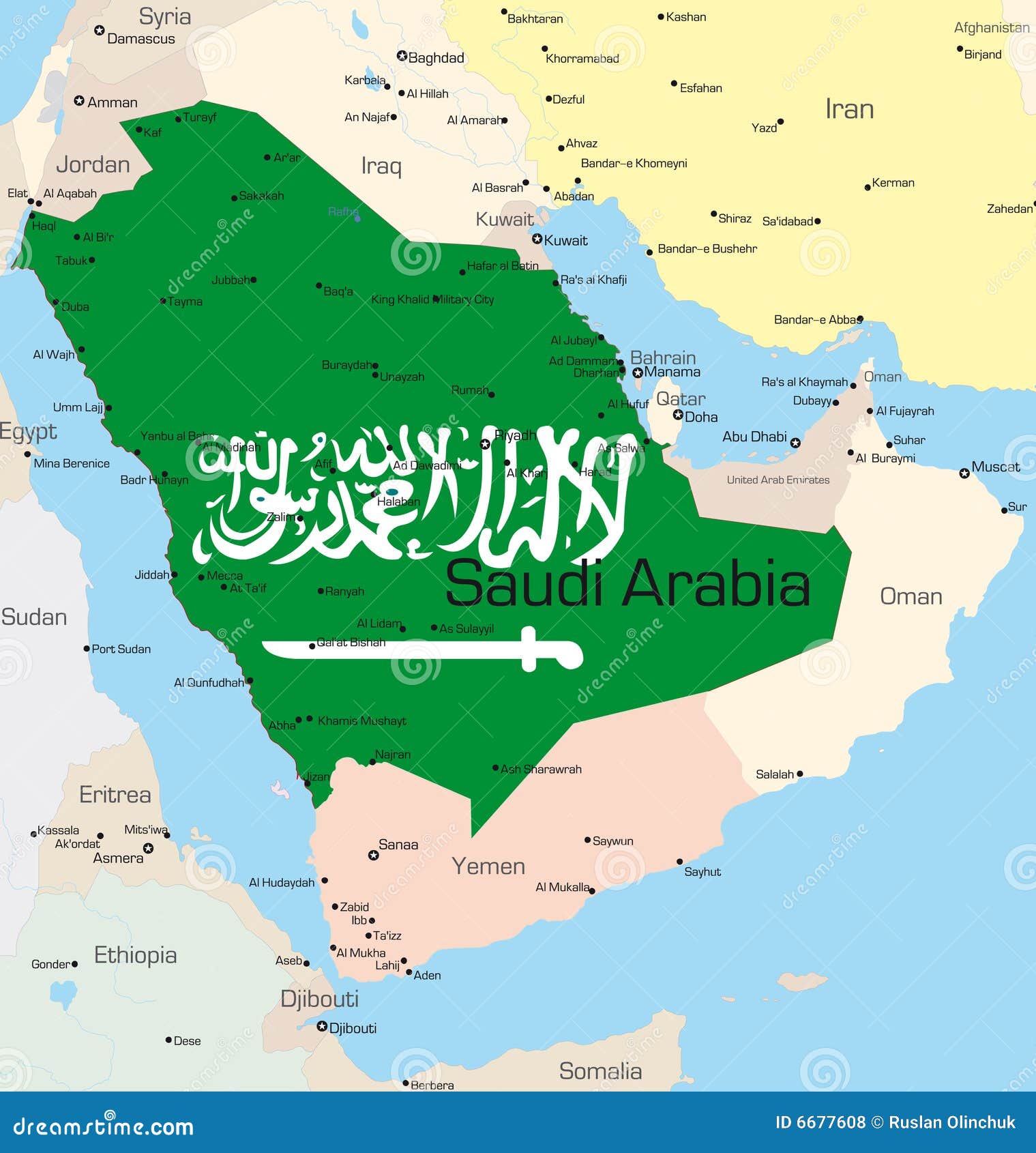 Saudi-Arabien vektor abbildung. Illustration von querneigung - 6677608