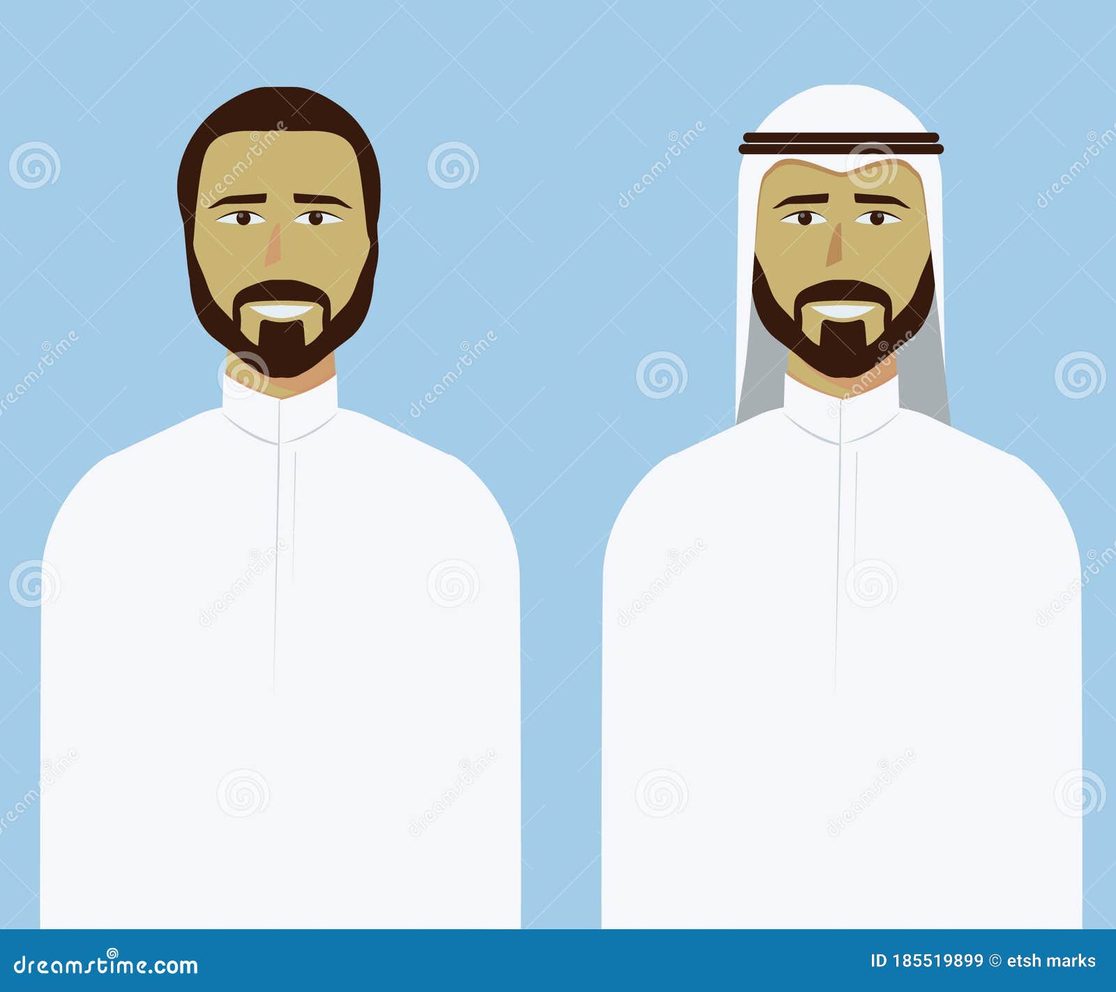 Portrait of Saudi man. stock vector. Illustration of madina - 185519899