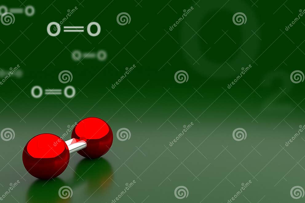 Sauerstoff-oder Des Molekül-O2 Hintergrund, Wiedergabe 3D Stock ...