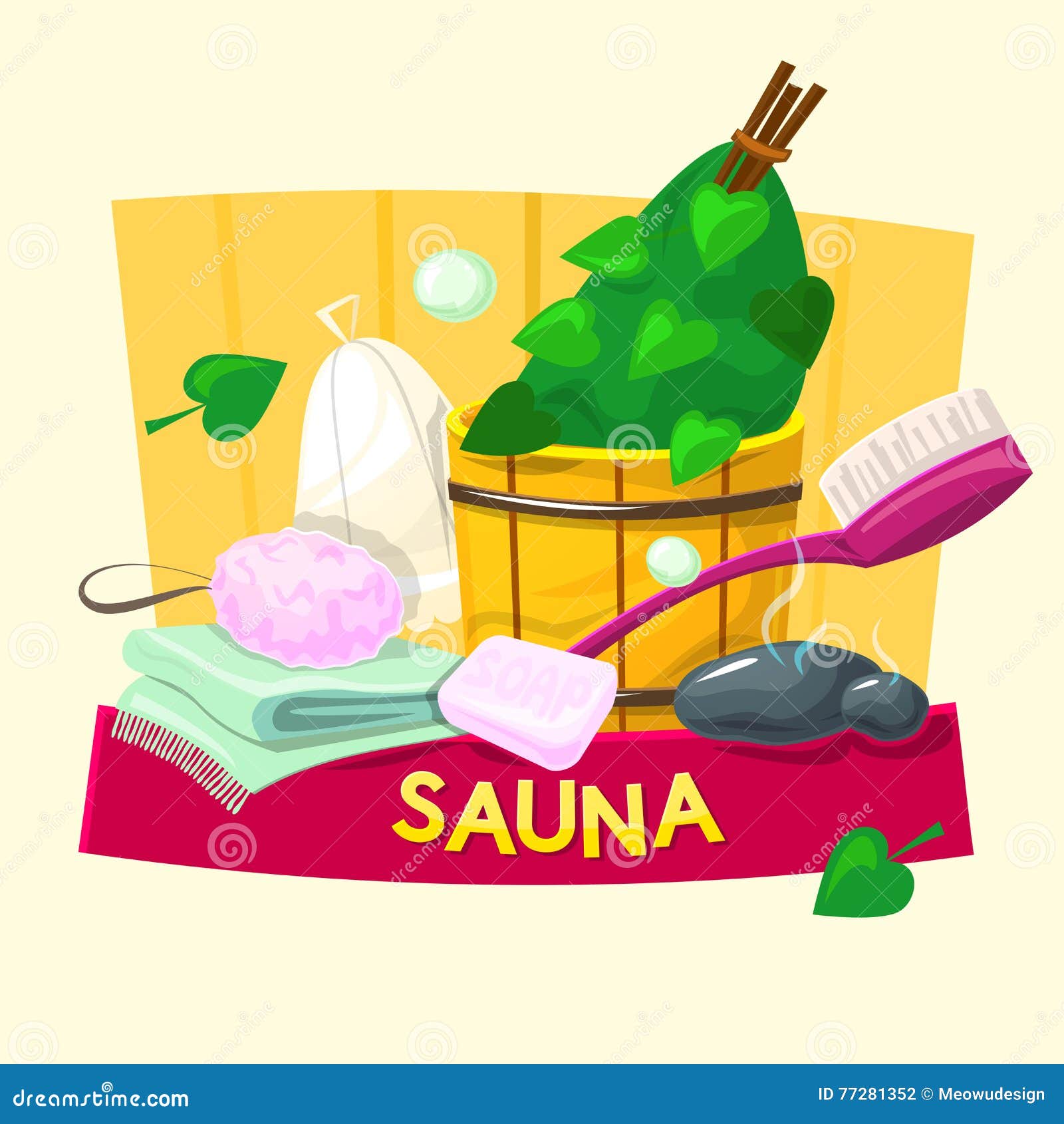 Sauna Concept Design, Vector Illustration Stock Vector - Illustration ...