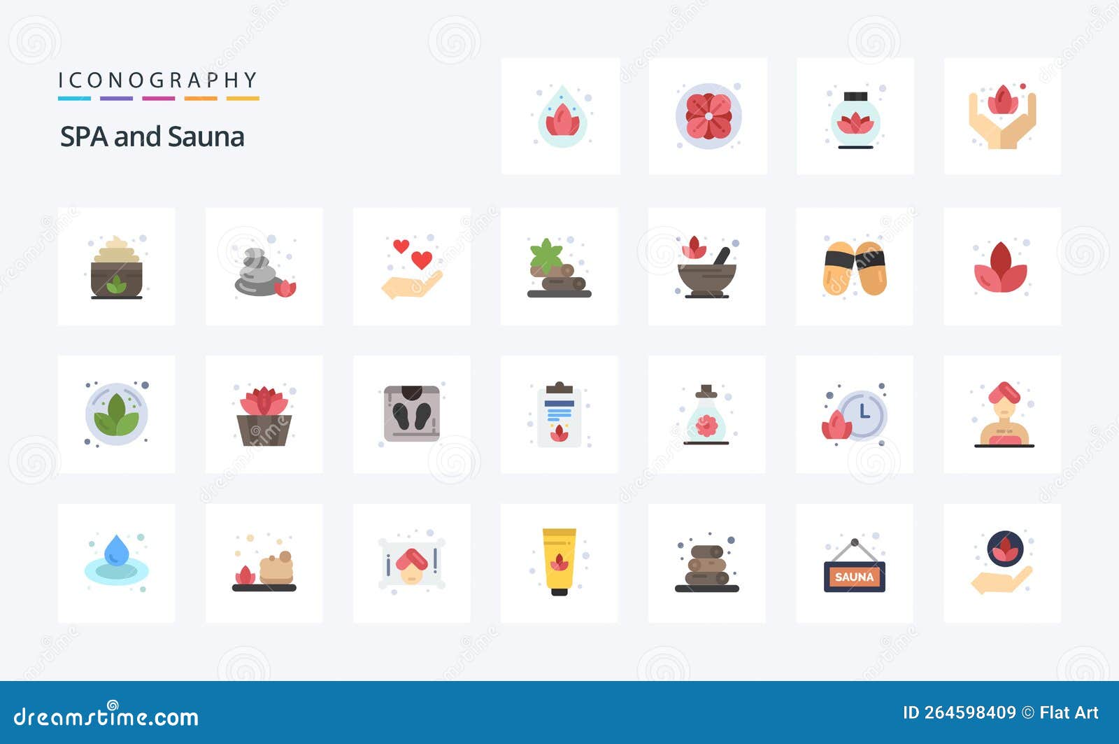 25 Sauna Flat Color Icon Pack Stock Vector - Illustration of pharmacy, hand: 264598409