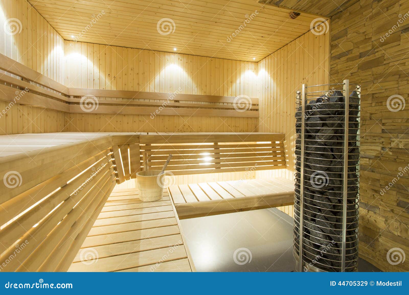 Sauna stock image. Image of bathroom, finland, shower - 44705329