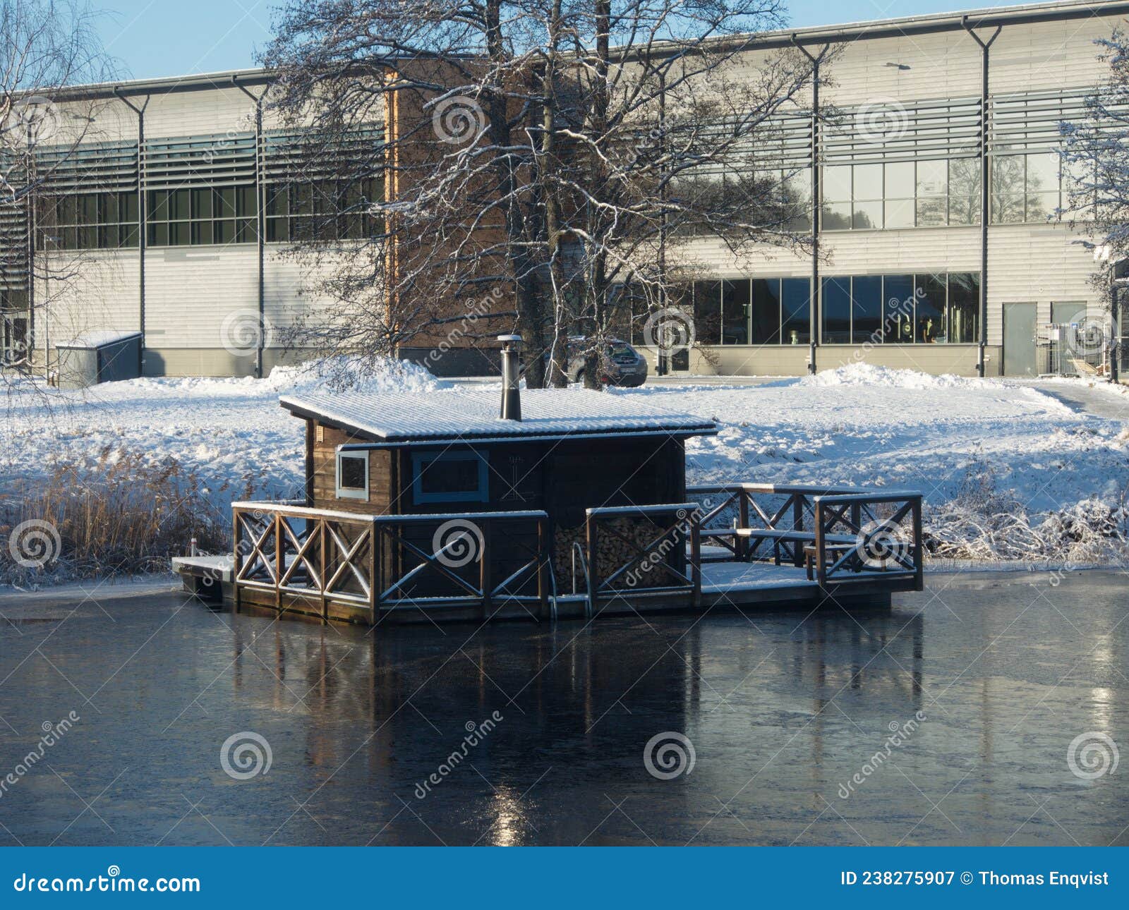 Sauna Raft a Cold Winter Day Stock Image - Image of bath, cold: 238275907