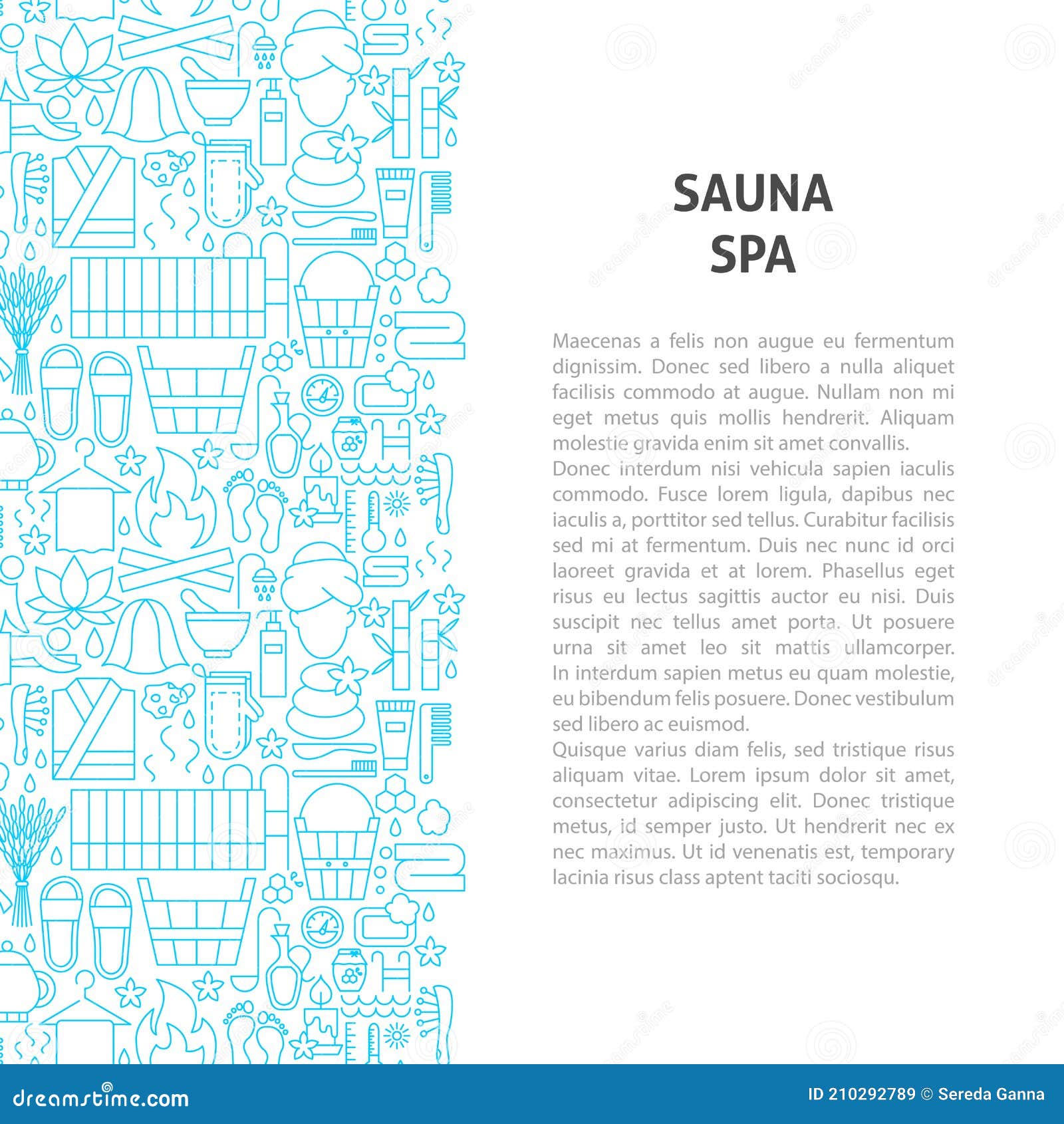 Sauna Spa Line Pattern Concept Stock Vector - Illustration of ...