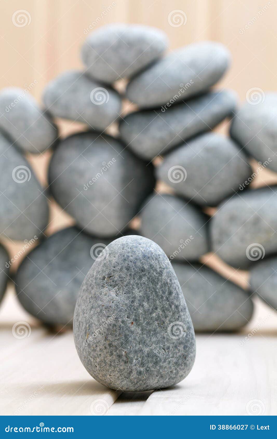 Sauna Stones. Stacked on a Wooden Surface Stock Image - Image of heat ...