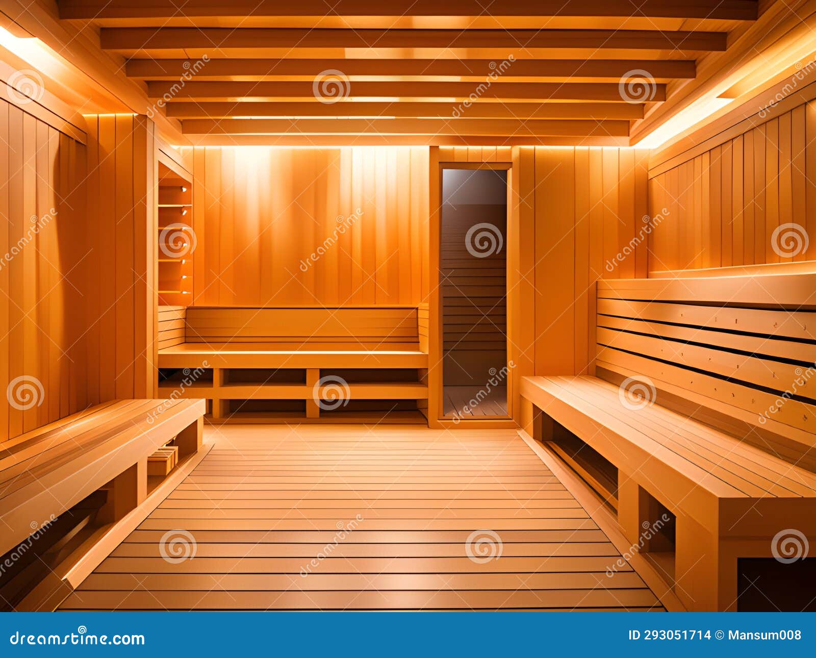 Sauna Wooden Interior, Wooden Room Stock Illustration - Illustration of ...