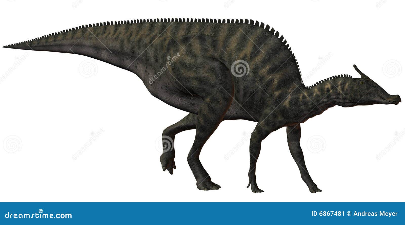 Saurolophus Angustirostris-3D Dinosaur Stock Illustration ...