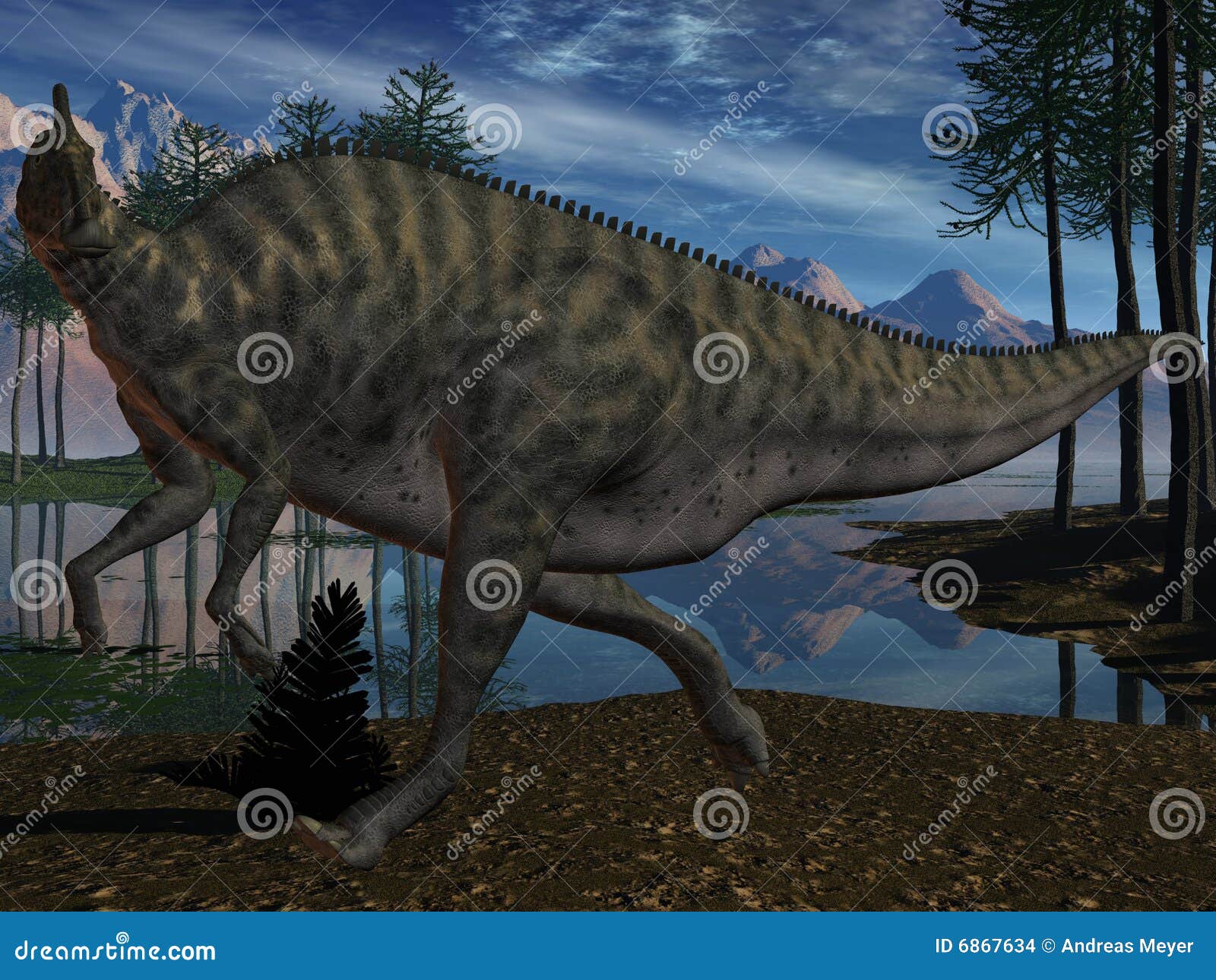 Saurolophus Angustirostris-3D Dinosaur Stock Illustration ...