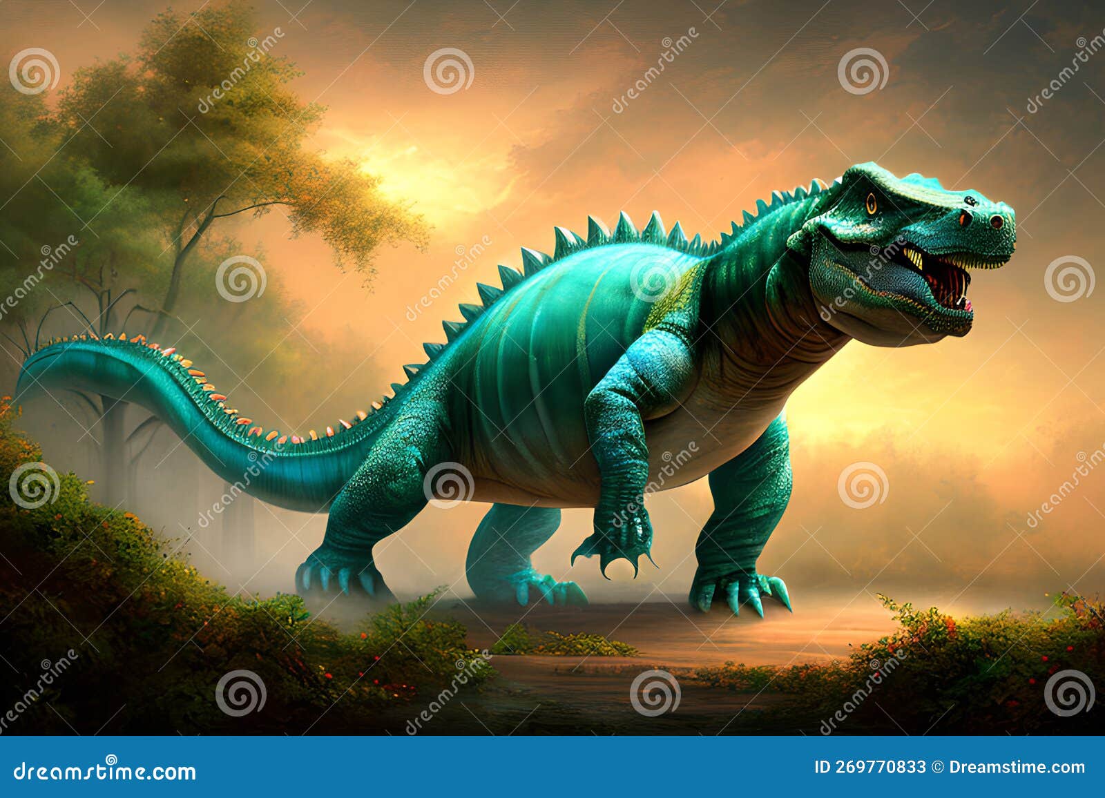 Sauropelta Dinosaur, Generative AI Illustration Stock Illustration ...