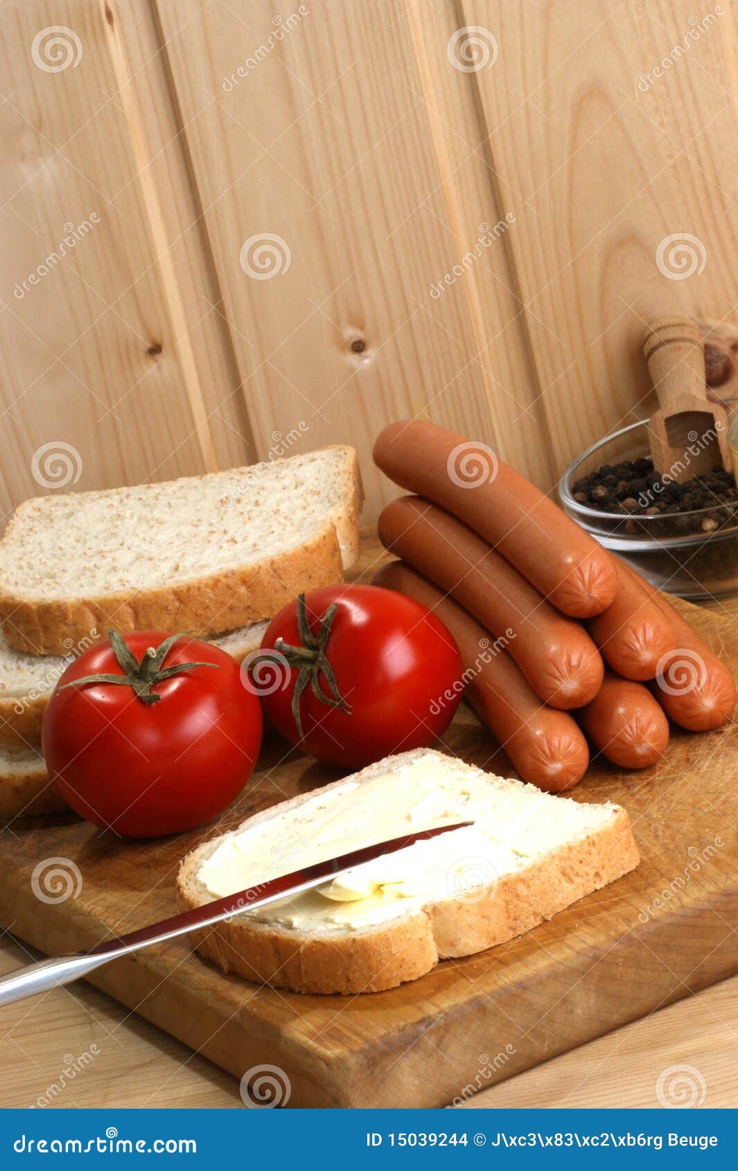 Sausage, Also Known As Knackwurst Stock Photo - Image of unhealthy ...