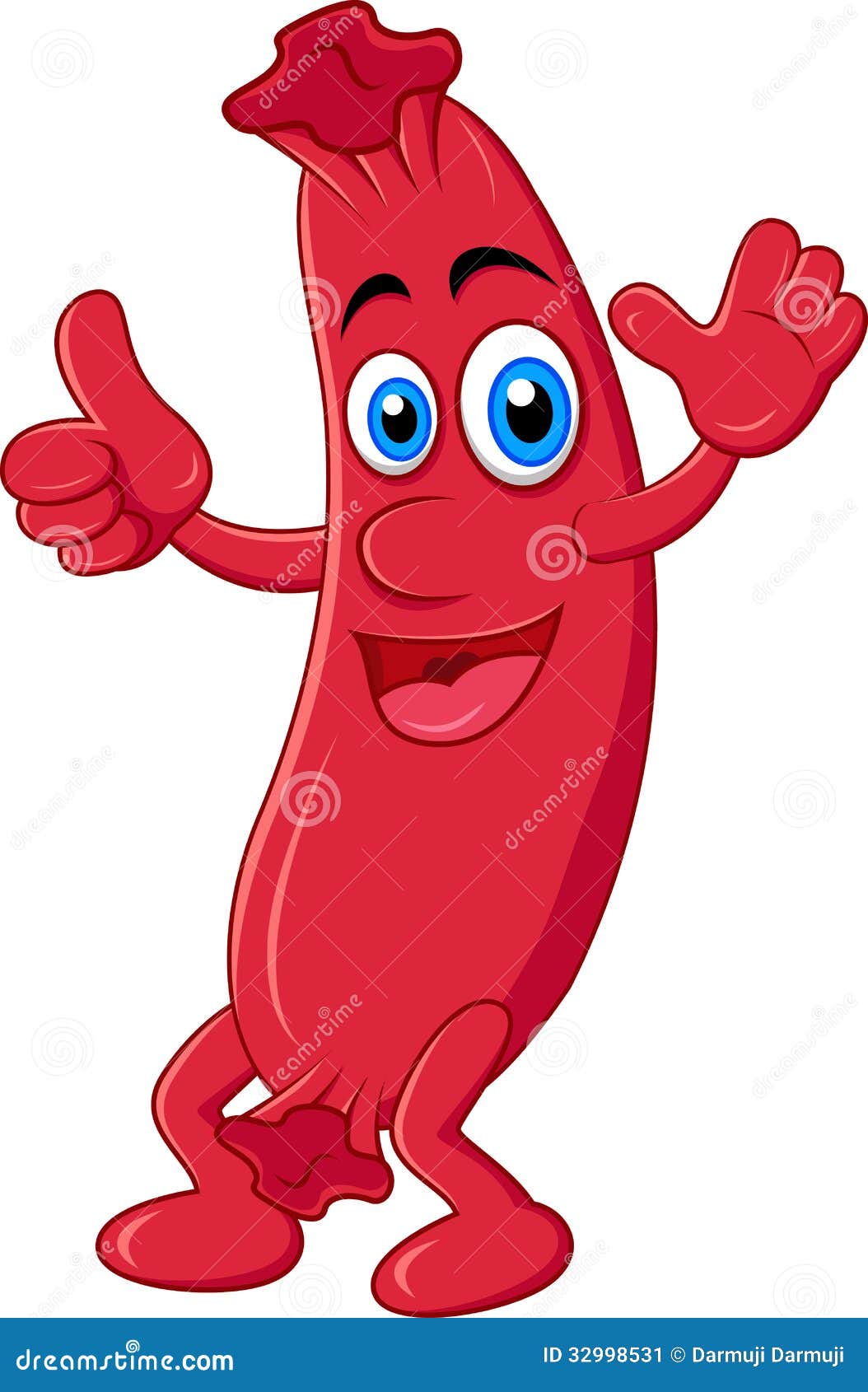 Sausage Cartoon with Thumb Up Stock Vector - Illustration of meal ...