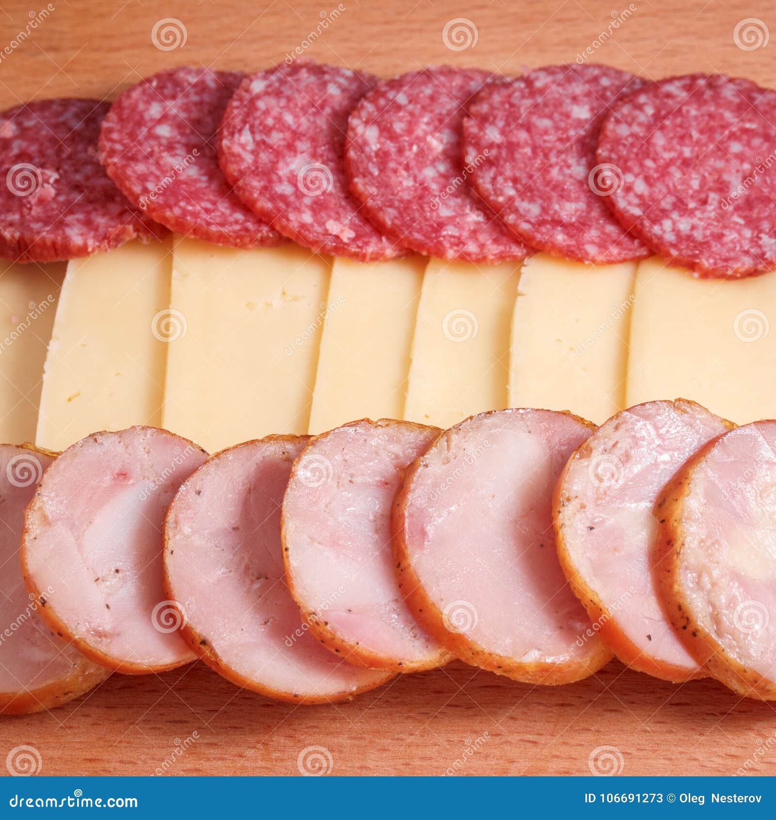 Sausage and Cheese Sliced Looks Appetizing Stock Image - Image of food ...