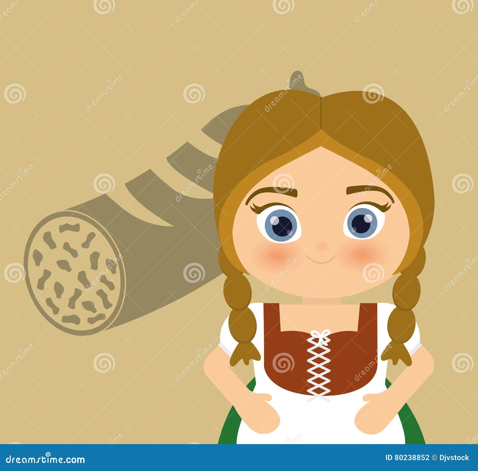 German Cartoon Oktoberfest Man In Traditional Costume Flat Vector ...