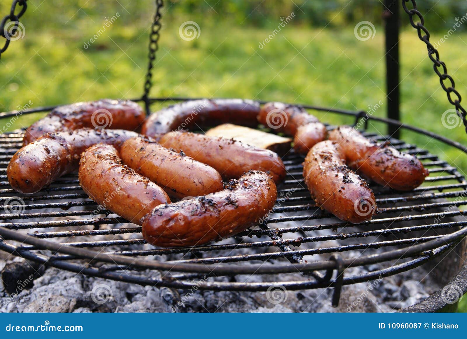 Sausage on grill stock image. Image of sausage, roast - 10960087