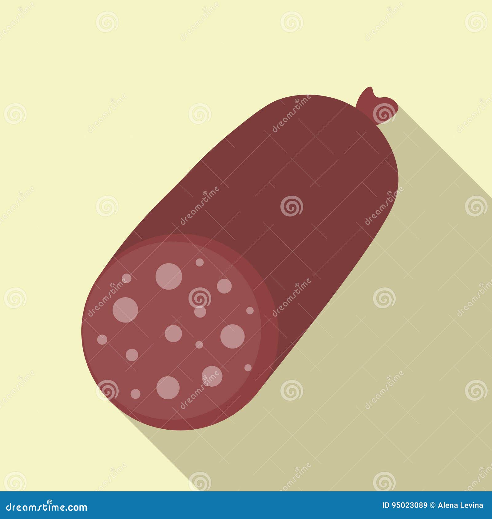 Sausage icon stock vector. Illustration of flat, farm - 95023089