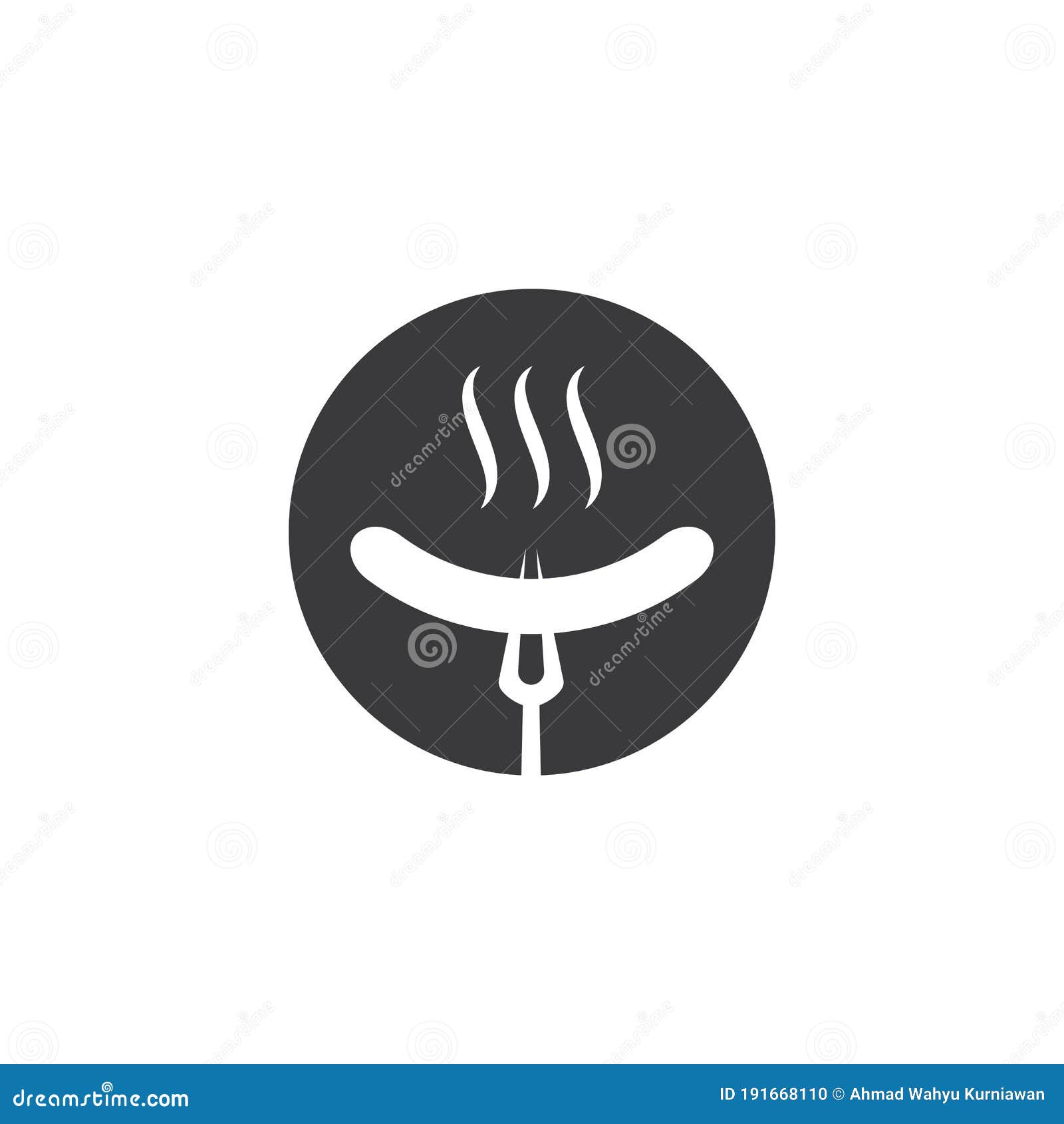 Sausage icon and symbol stock vector. Illustration of element - 191668110