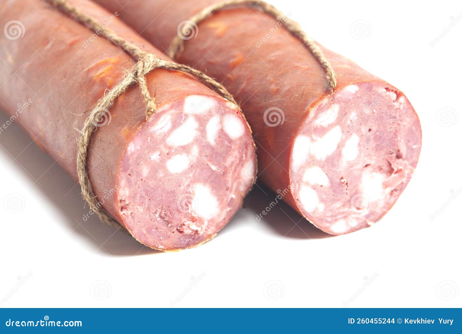 Sausage Loaf Isolated on White Stock Photo - Image of isolate, meat ...