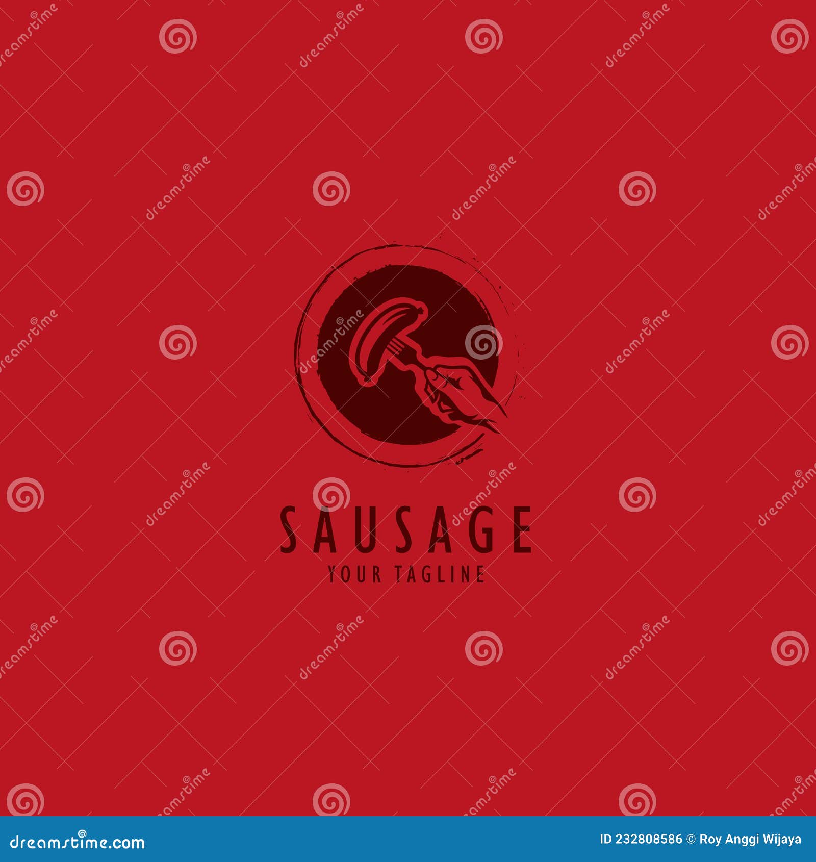 Sausage Logo Design Template Idea Stock Vector - Illustration of lamb ...