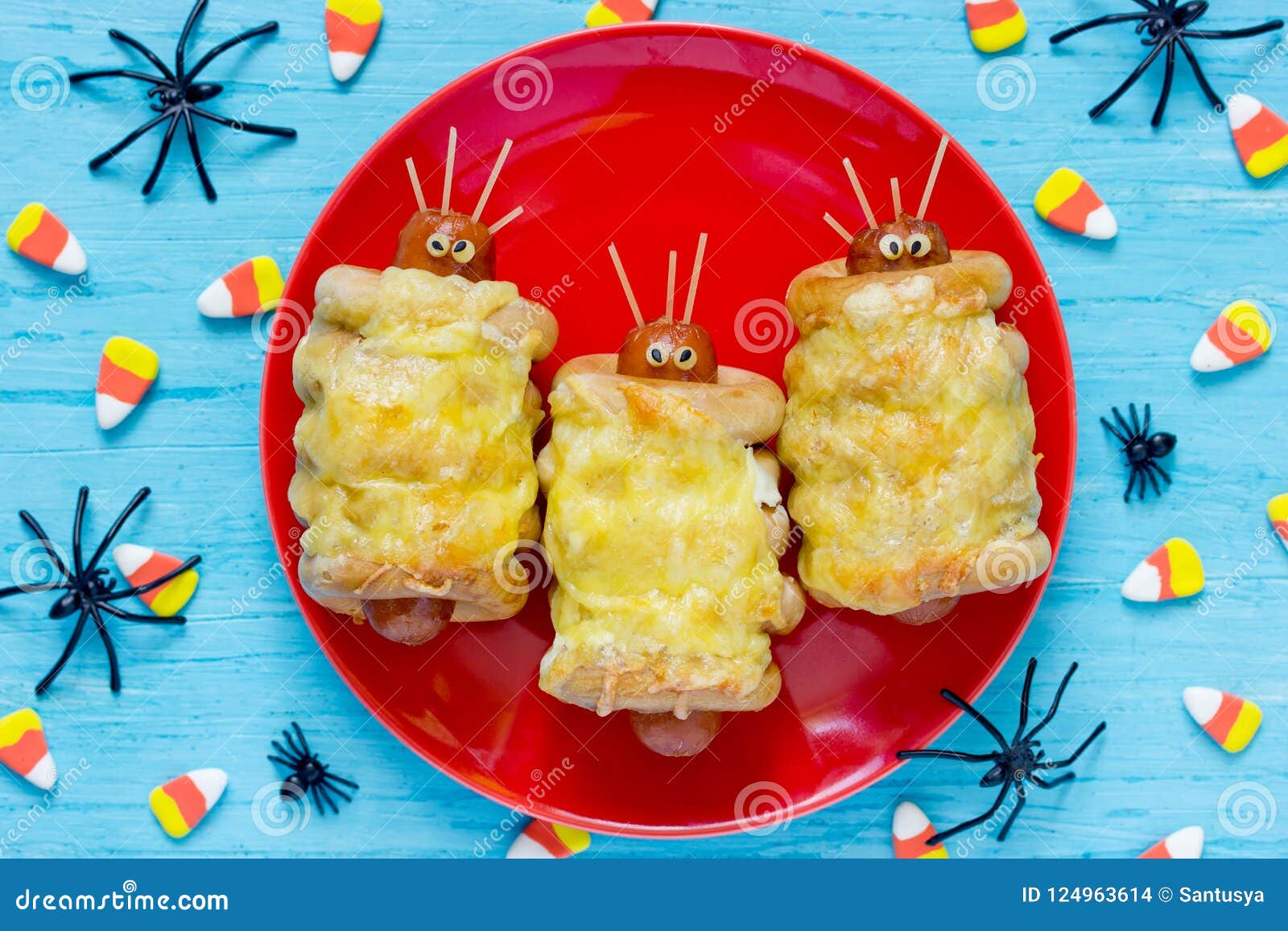 Sausage Mummies or Sausage Aliens for Halloween Stock Photo - Image of ...