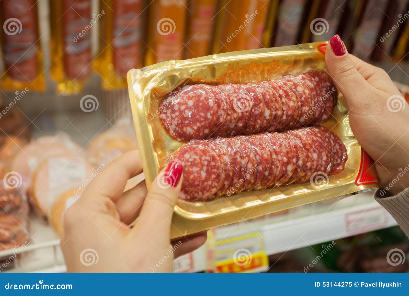 Sausage Packed in a Plastic Bag Stock Image - Image of traditional ...