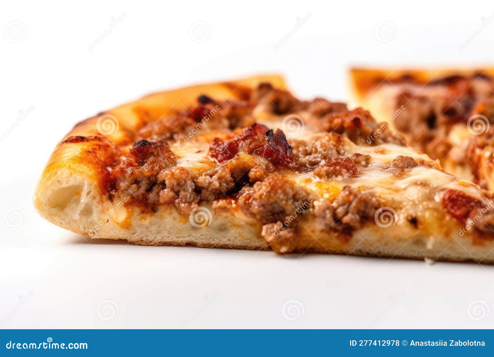 Sausage Pizza Slice on a White Background. Generative AI Stock ...