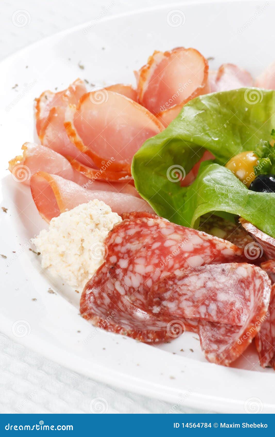 Sausage on the plate stock photo. Image of cold, delicious - 14564784