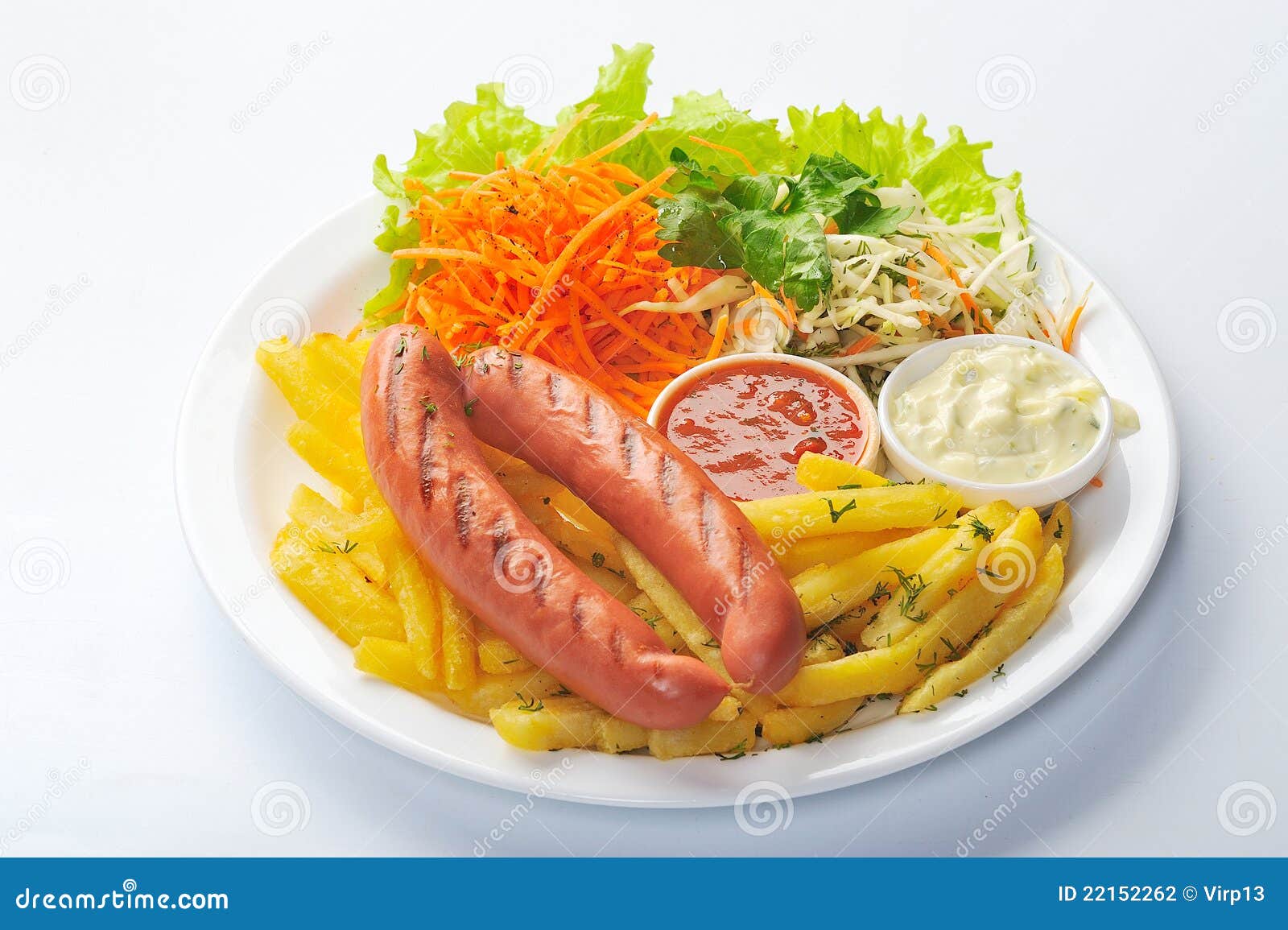 Sausage on plate stock photo. Image of sausage, pork - 22152262