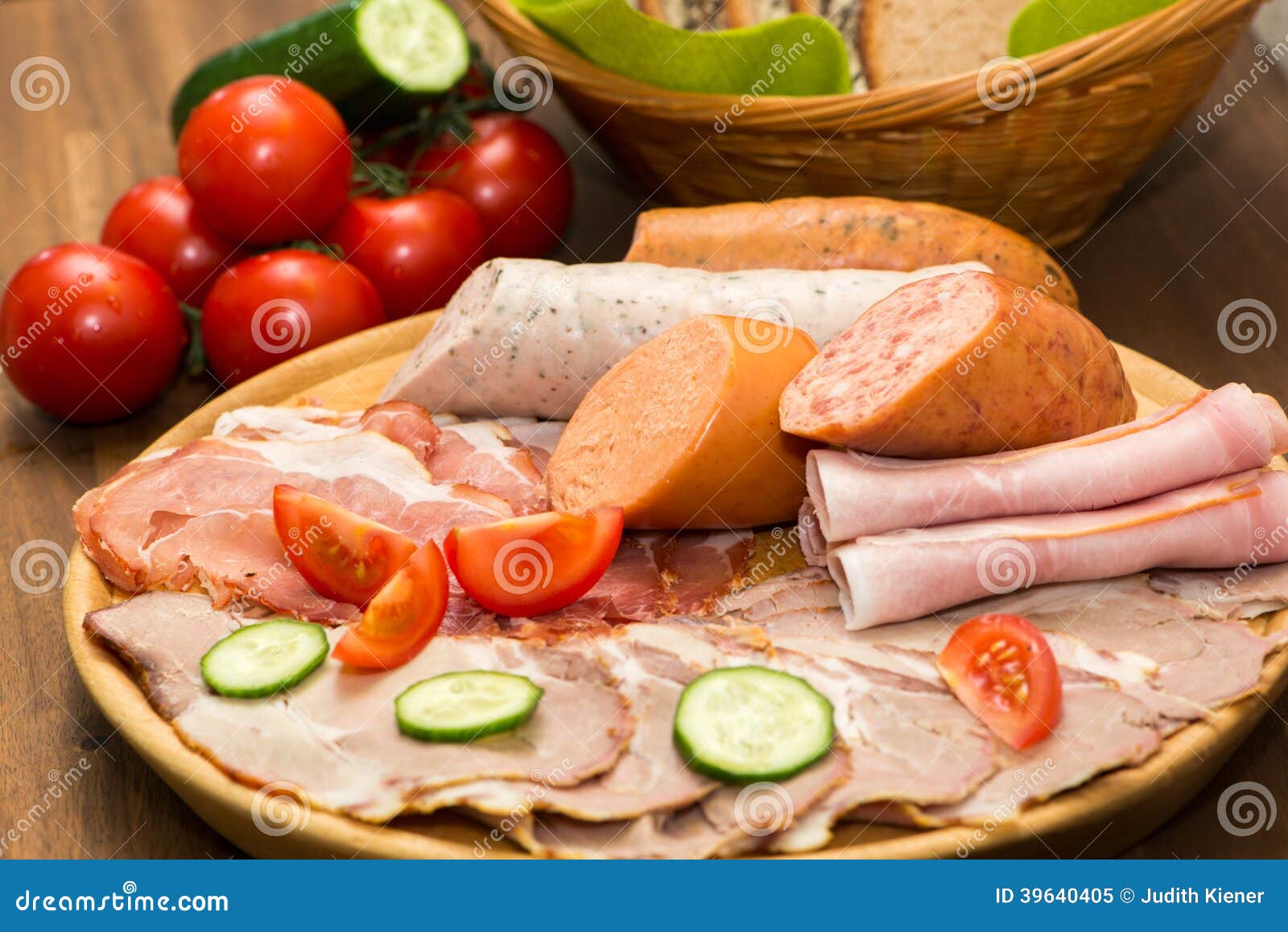 Sausage plate stock image. Image of tomato, platter, slices - 39640405