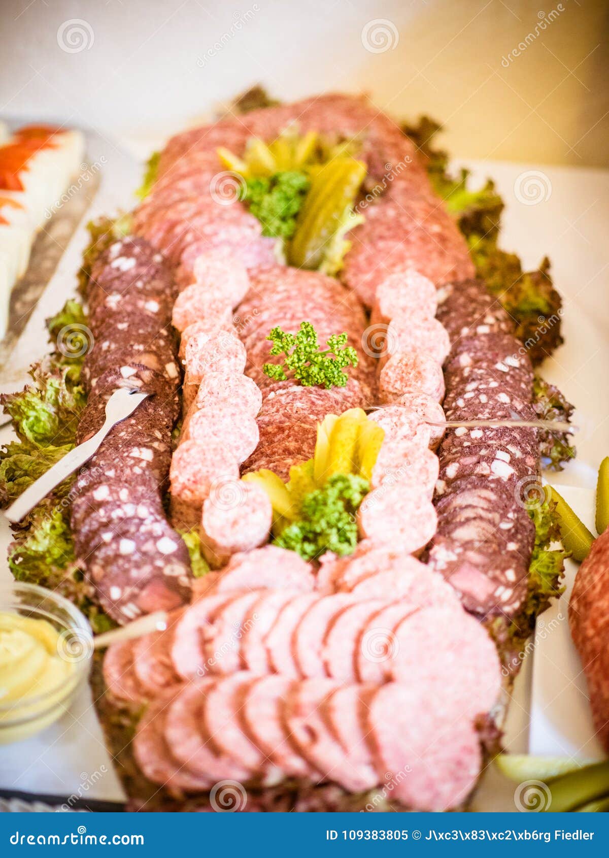 The Sausage Plate on the Buffet Stock Image - Image of party, dish ...