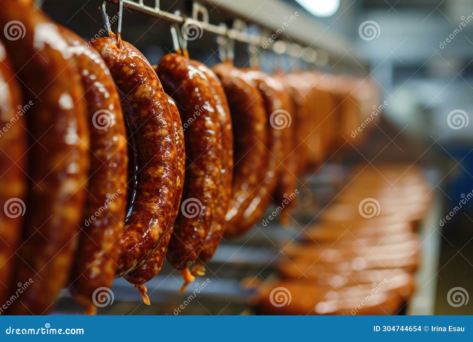 Sausage Preparation Process in a Meat Factory. Stock Photo - Image of ...