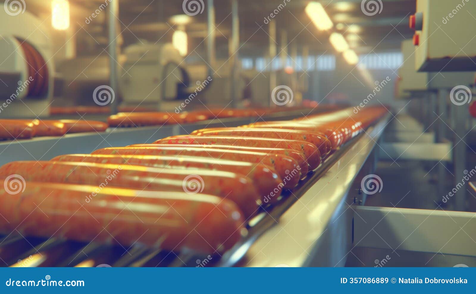Sausage Production Line with Automated Processes and Hygiene Standards ...