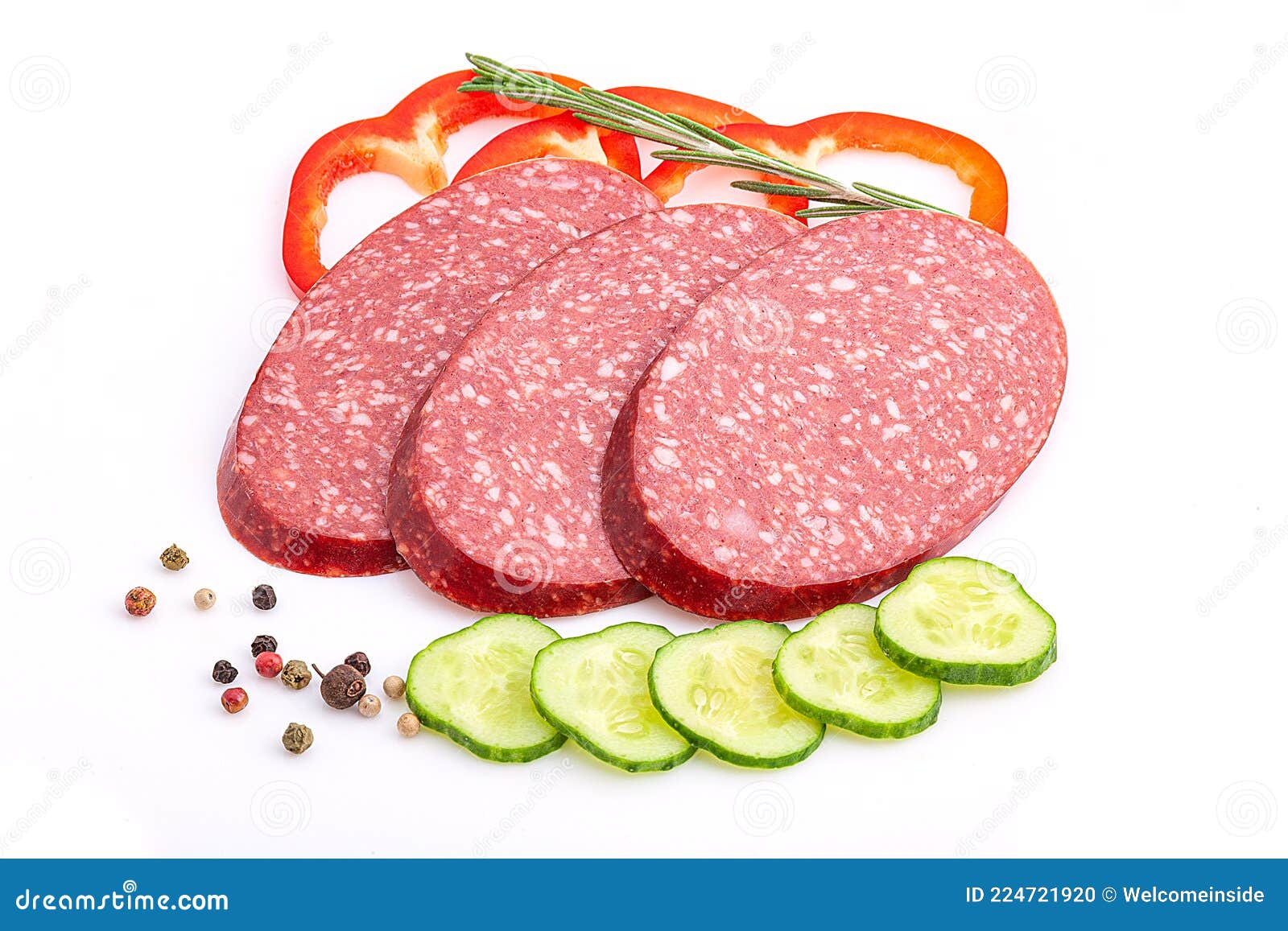 Sausage Salami Cutout. Sausage Slice Pieces Stock Photo - Image of semi ...
