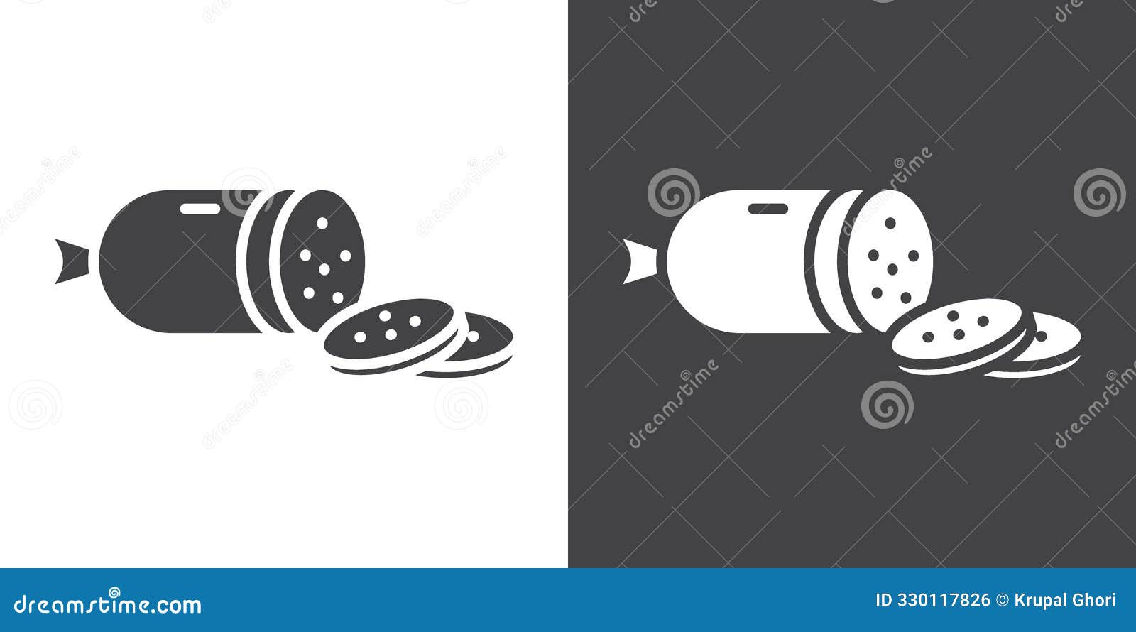 Sausage Salami Icon Thin Line Illustration Set Stock Illustration ...