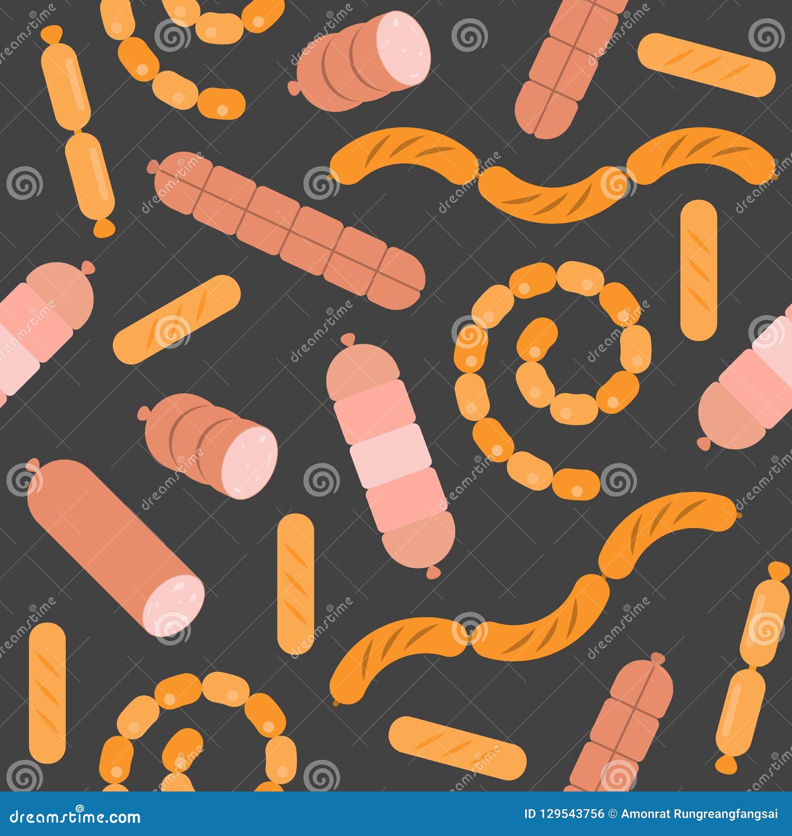 Sausage Seamless Pattern for Wrapping Paper Gift, Backdrop or Wa Stock ...