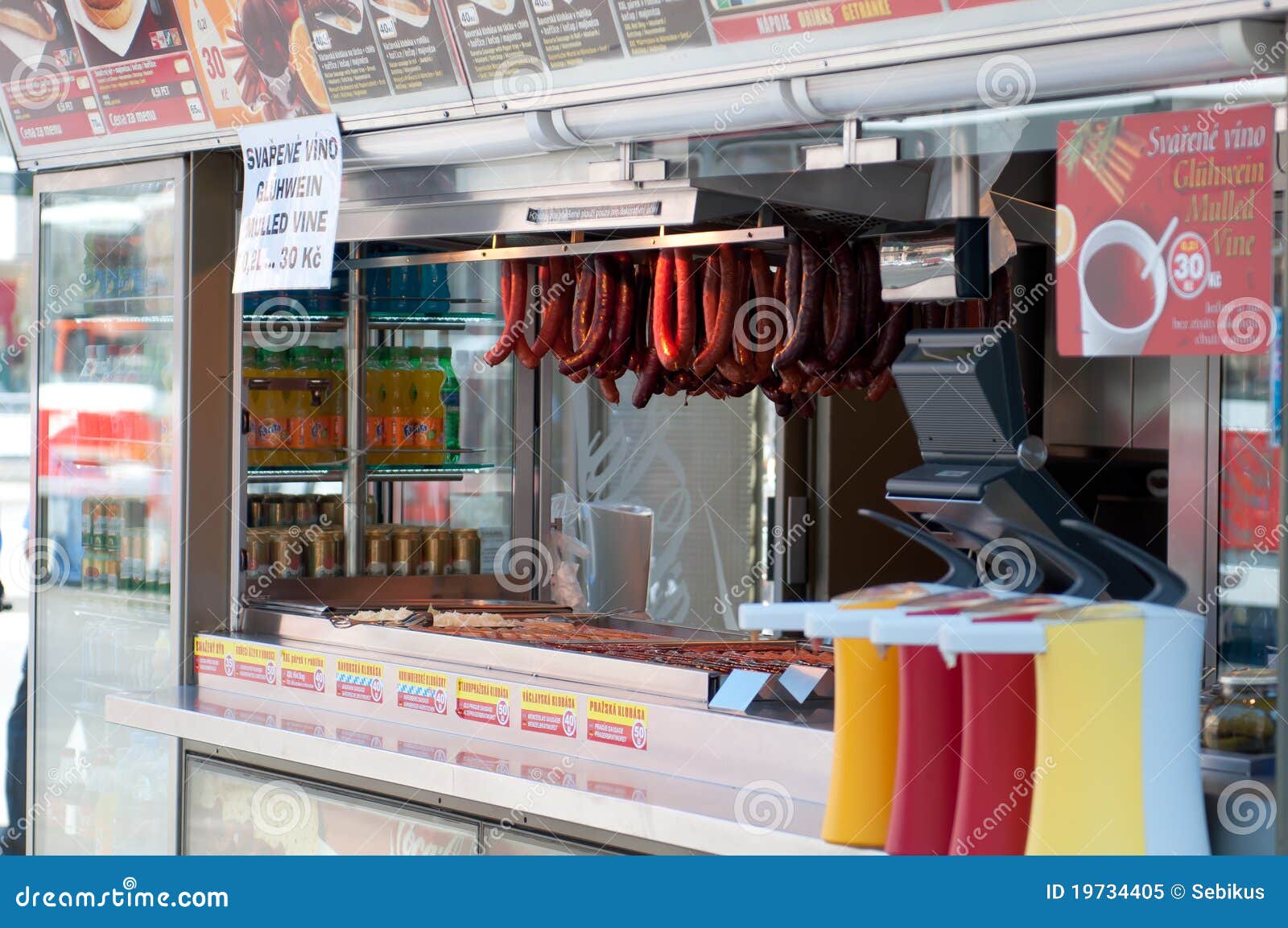 Sausage shop on square editorial image. Image of island - 19734405