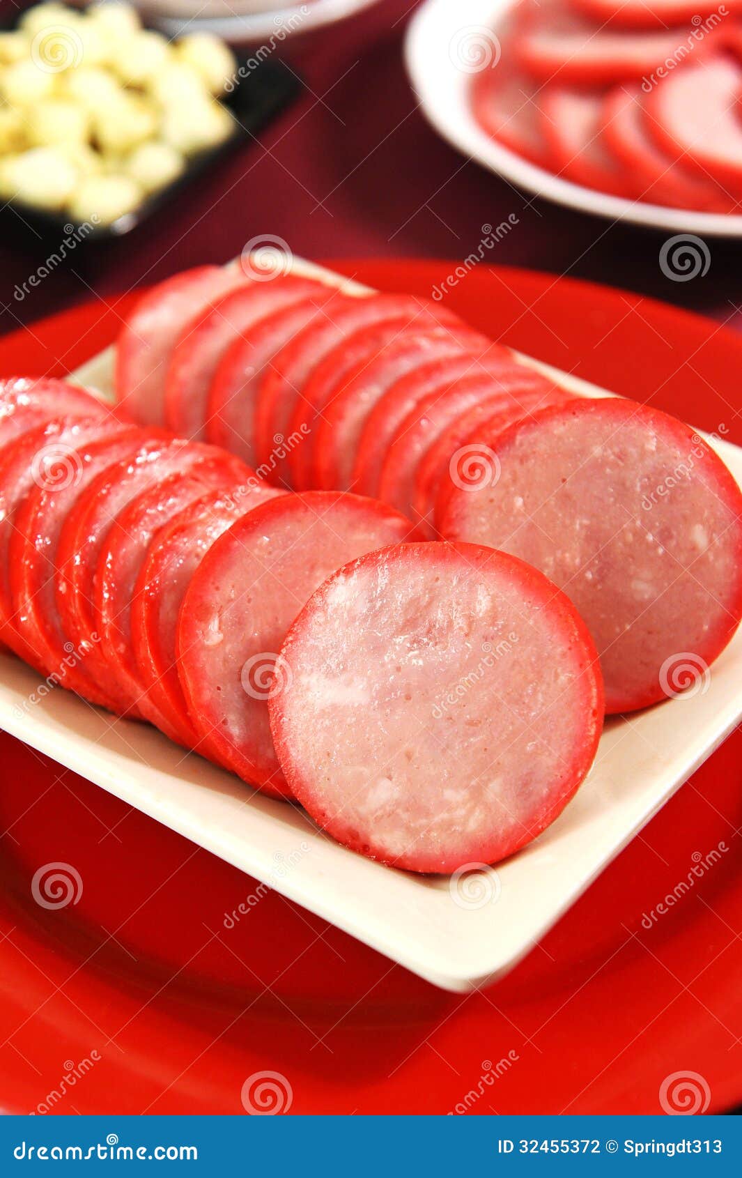 Sausage slice stock photo. Image of closeup, healthy - 32455372