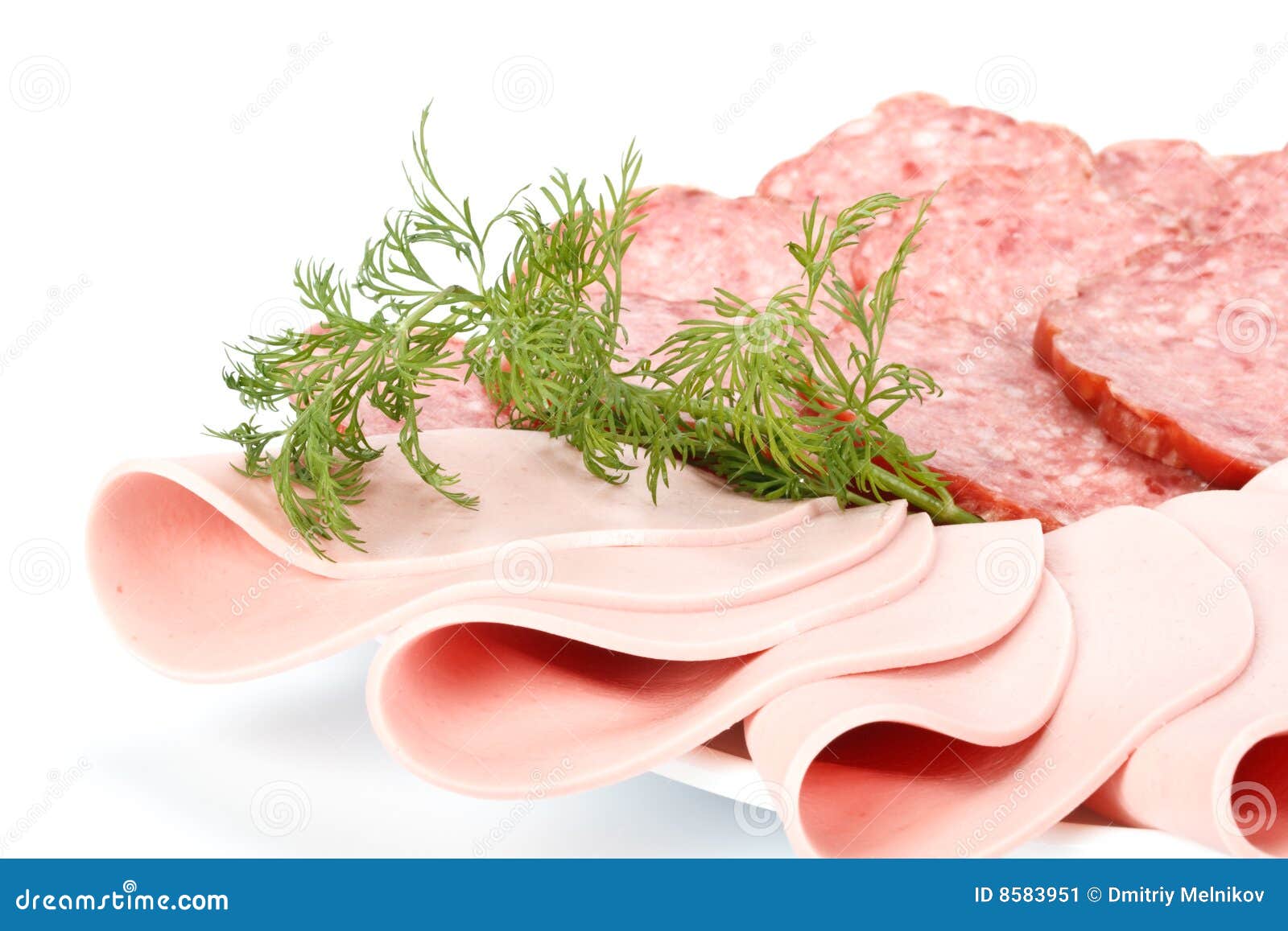 Sausage slices stock image. Image of delicatessen, breakfast - 8583951