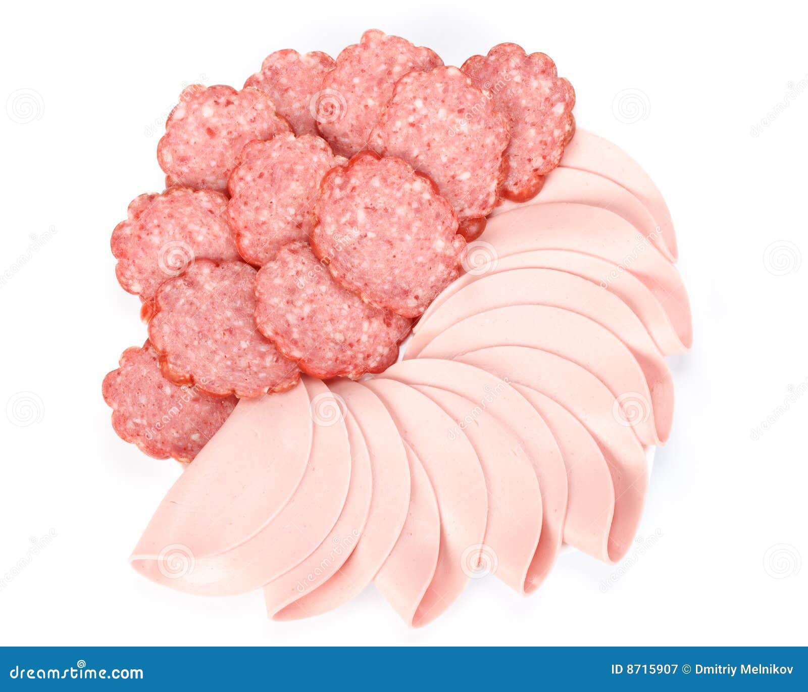 Sausage slices stock image. Image of meat, groceries, delicatessen ...