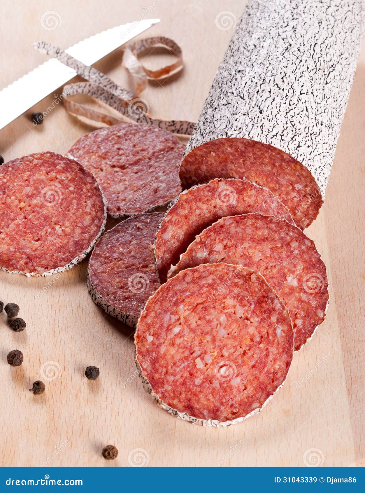 Sausage slices stock image. Image of cured, chili, food - 31043339
