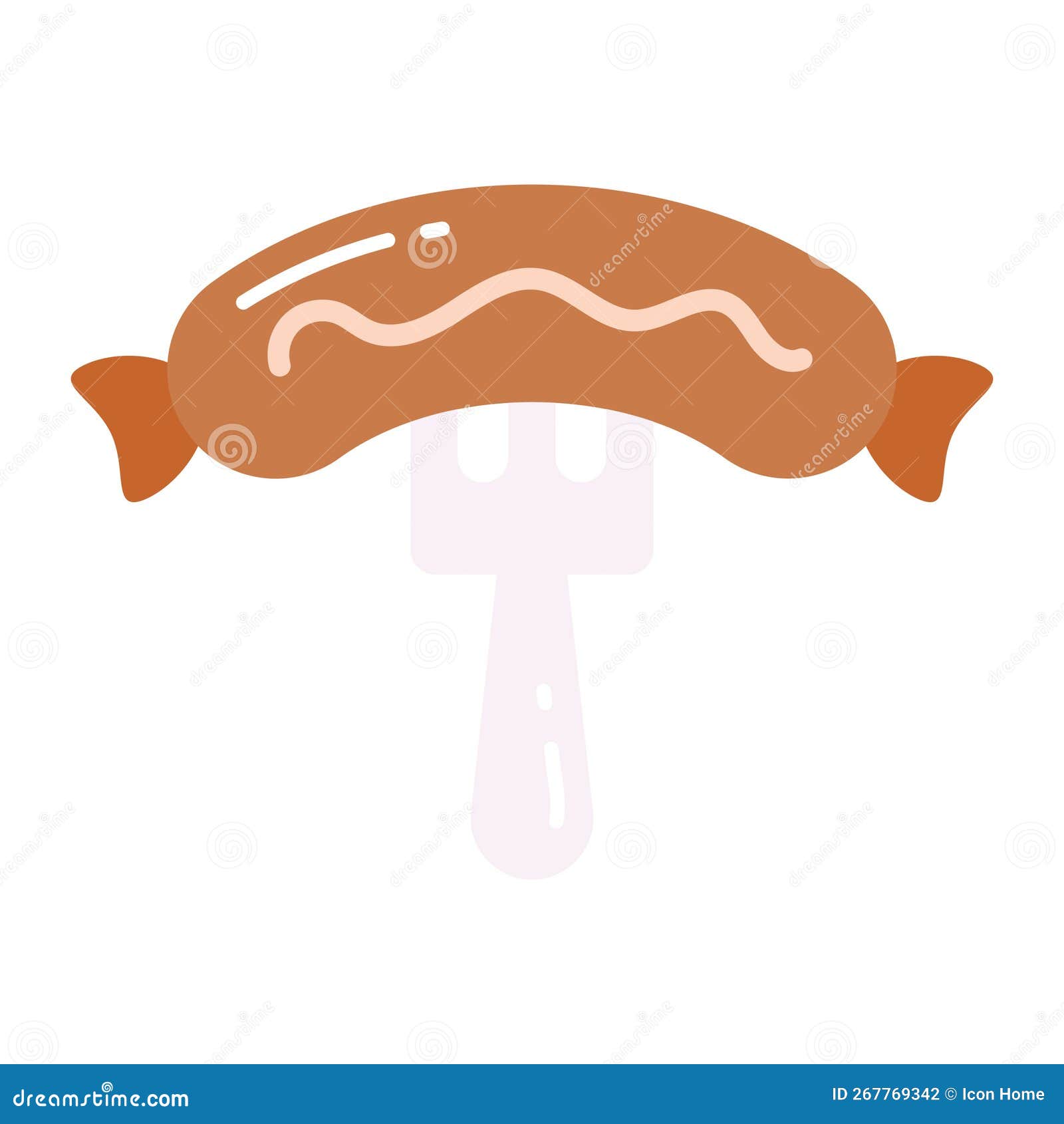 Sausage Vector Icon on White Background Stock Vector - Illustration of ...
