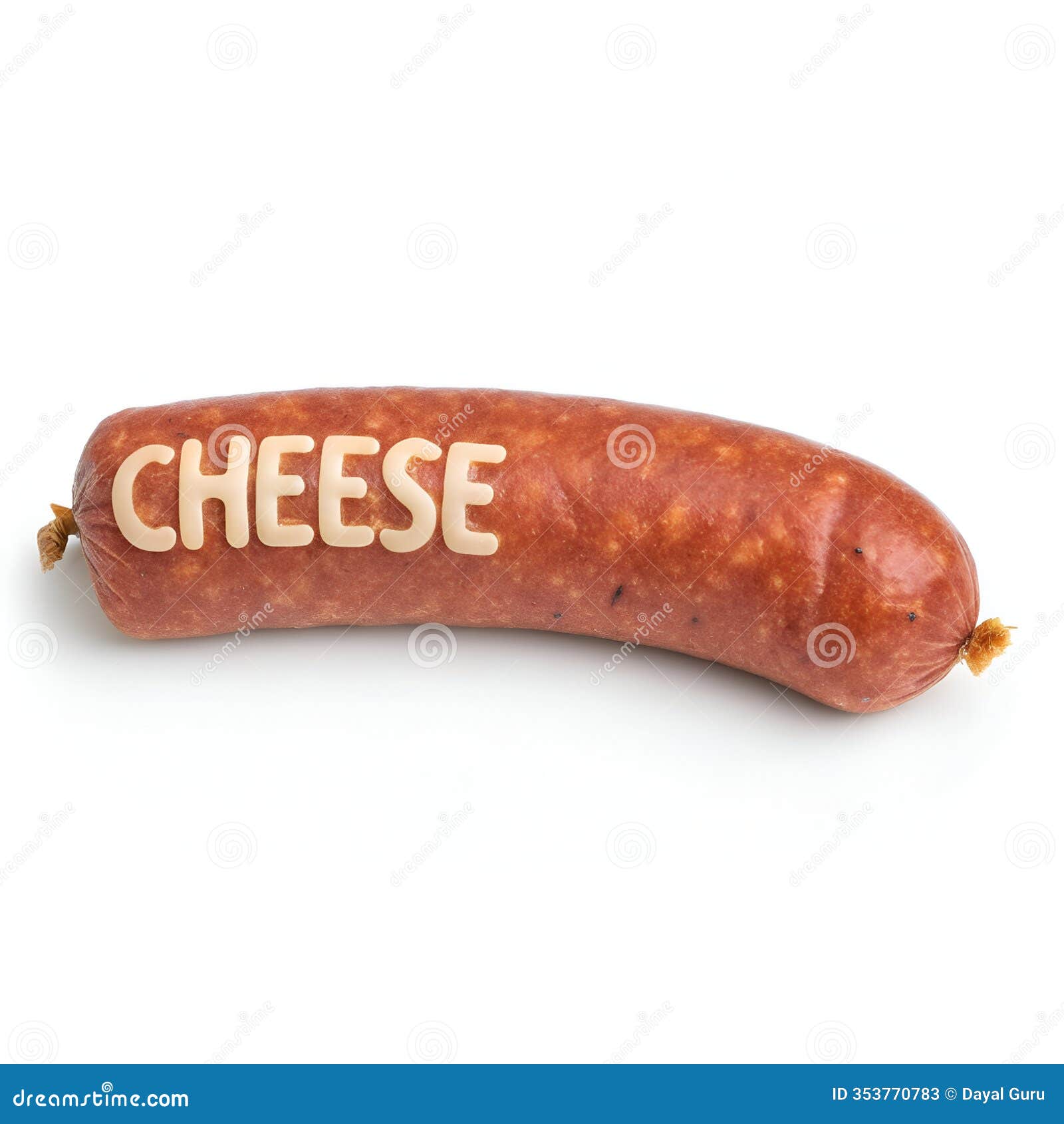 Sausage with the Word "Cheese" Isolated on White Background Stock ...