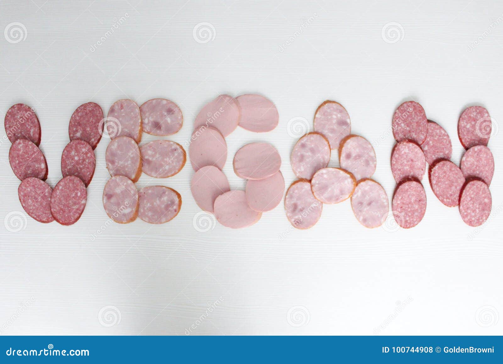 A sausage word vegan stock photo. Image of present, modern - 100744908