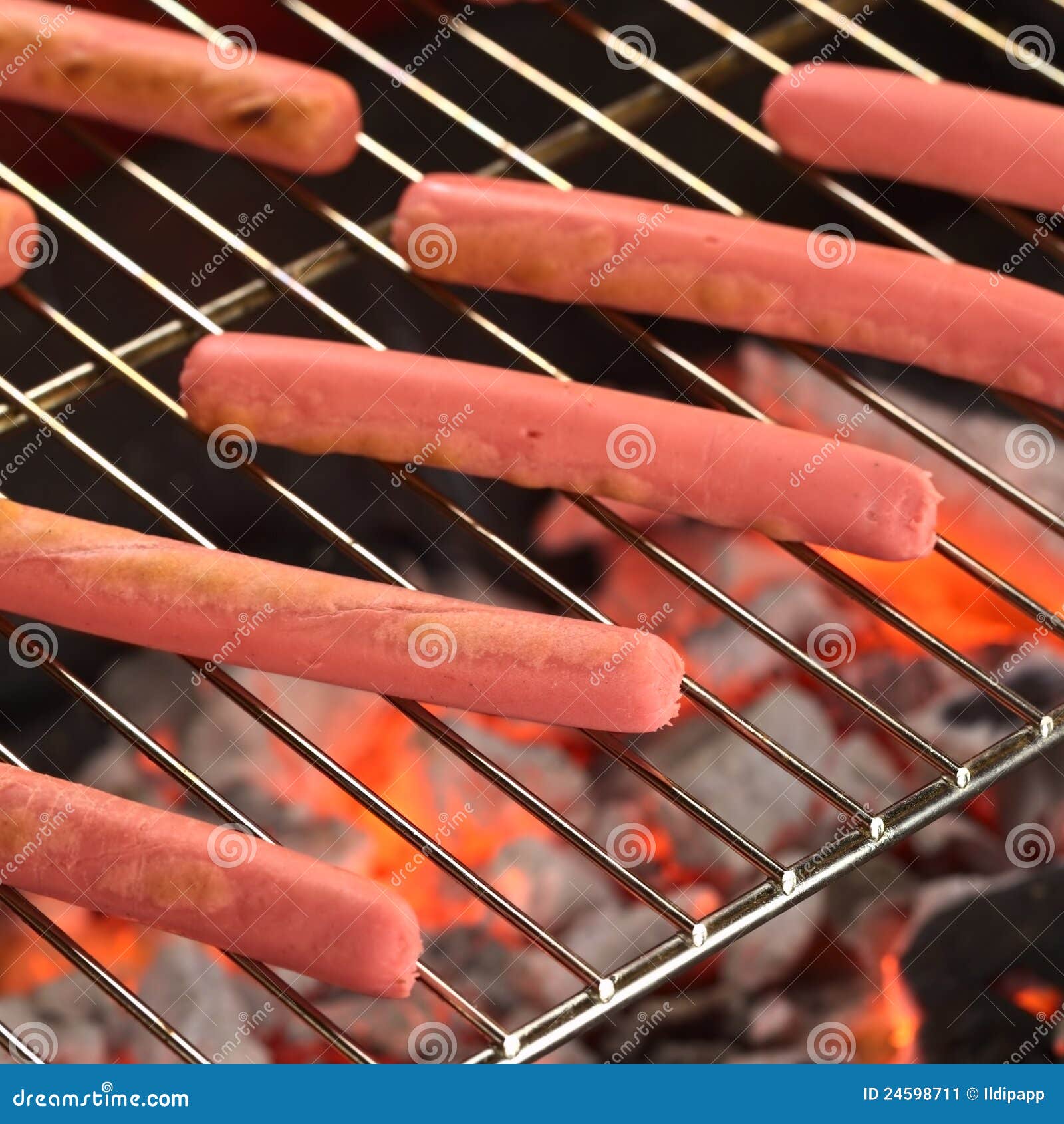 Sausages on Barbecue stock image. Image of food, heat - 24598711