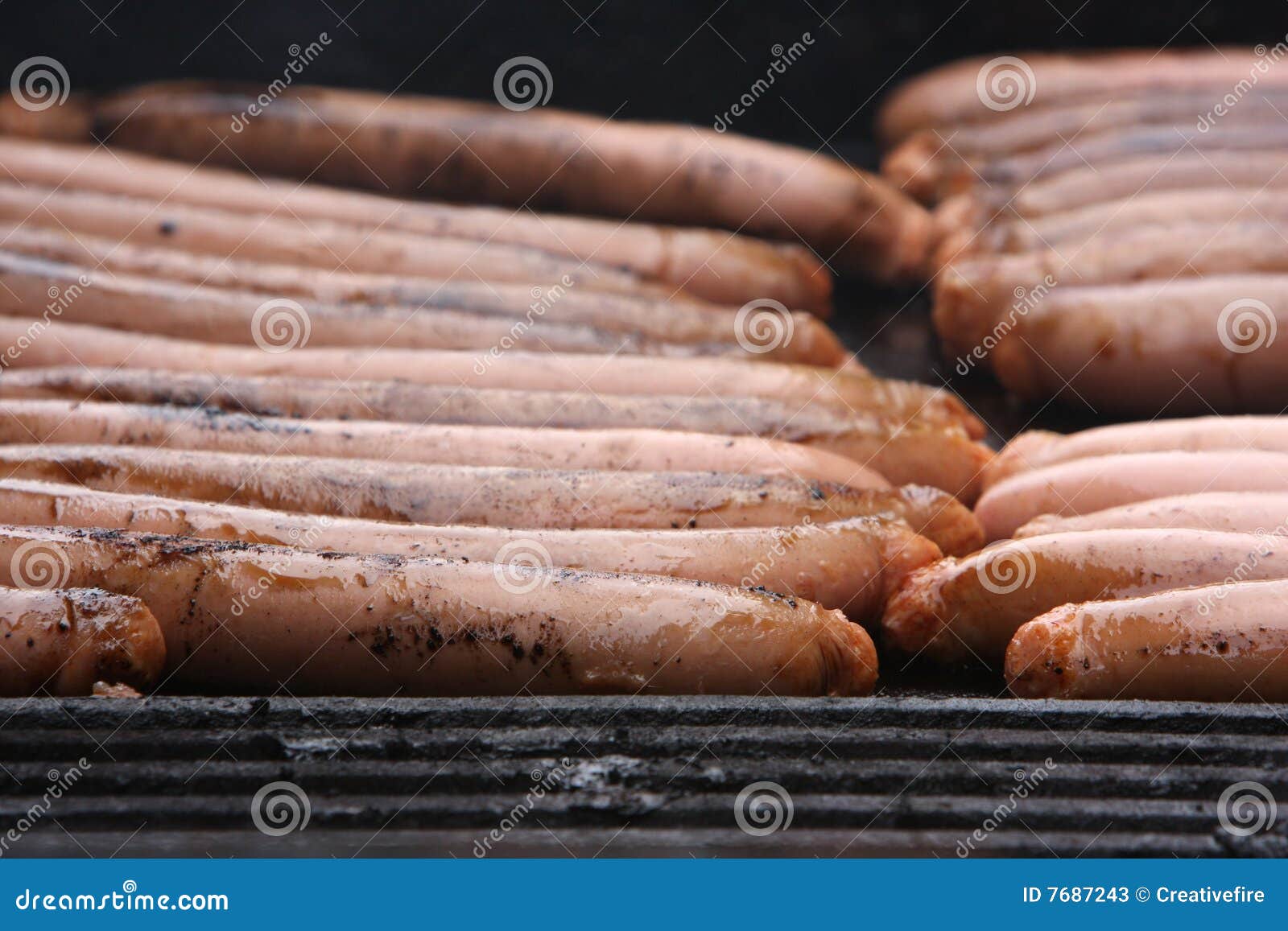 Sausages on the BBQ stock image. Image of outdoor, dinner - 7687243